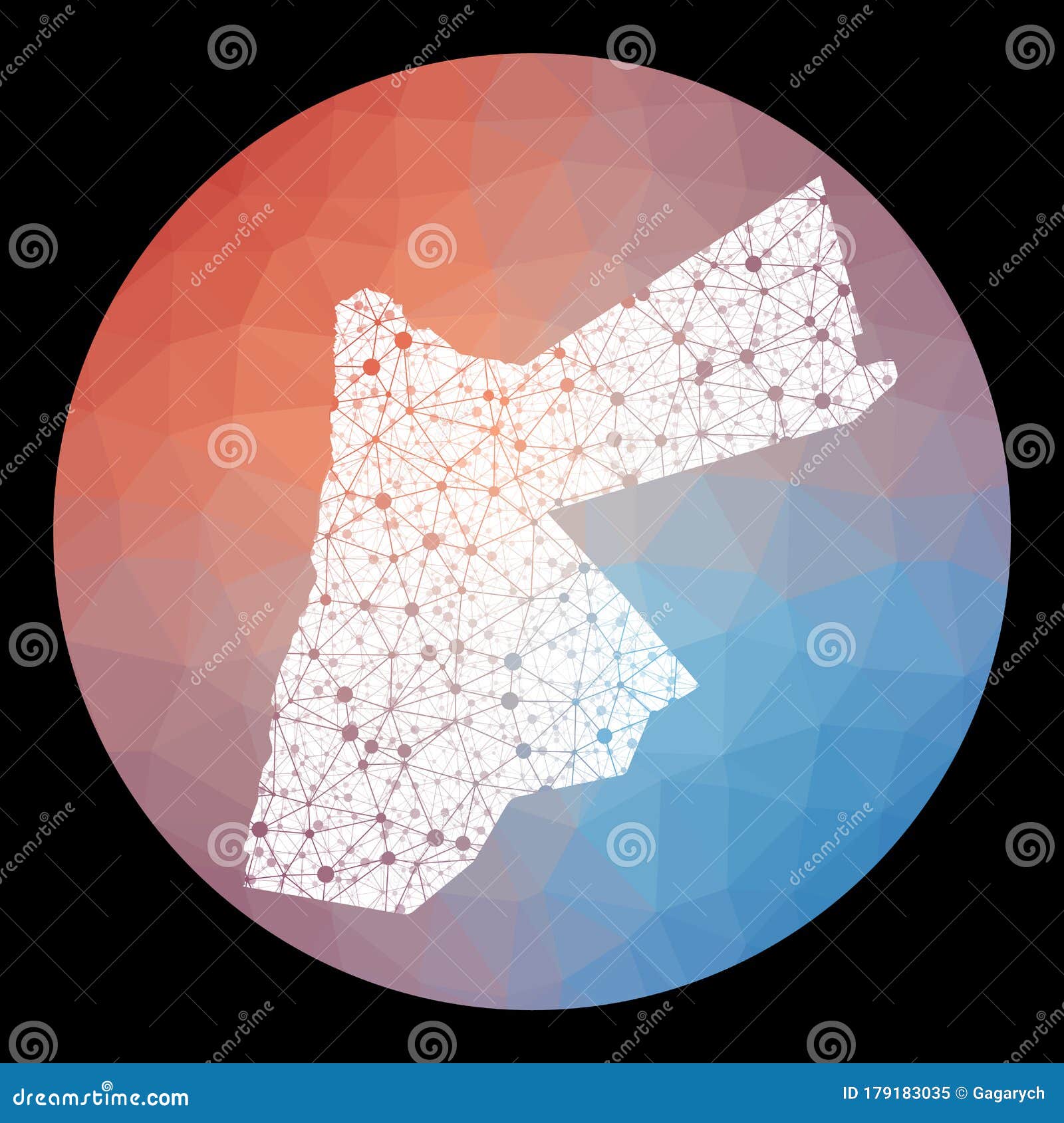 Vector network Jordan map. stock vector. Illustration of line - 179183035