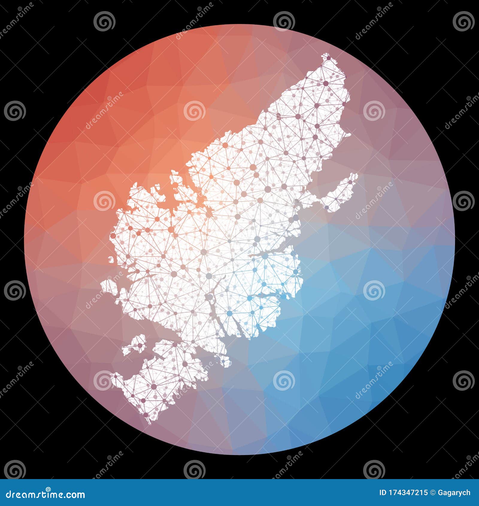 Vector Network Lewis and Harris Map. Stock Vector - Illustration of ...