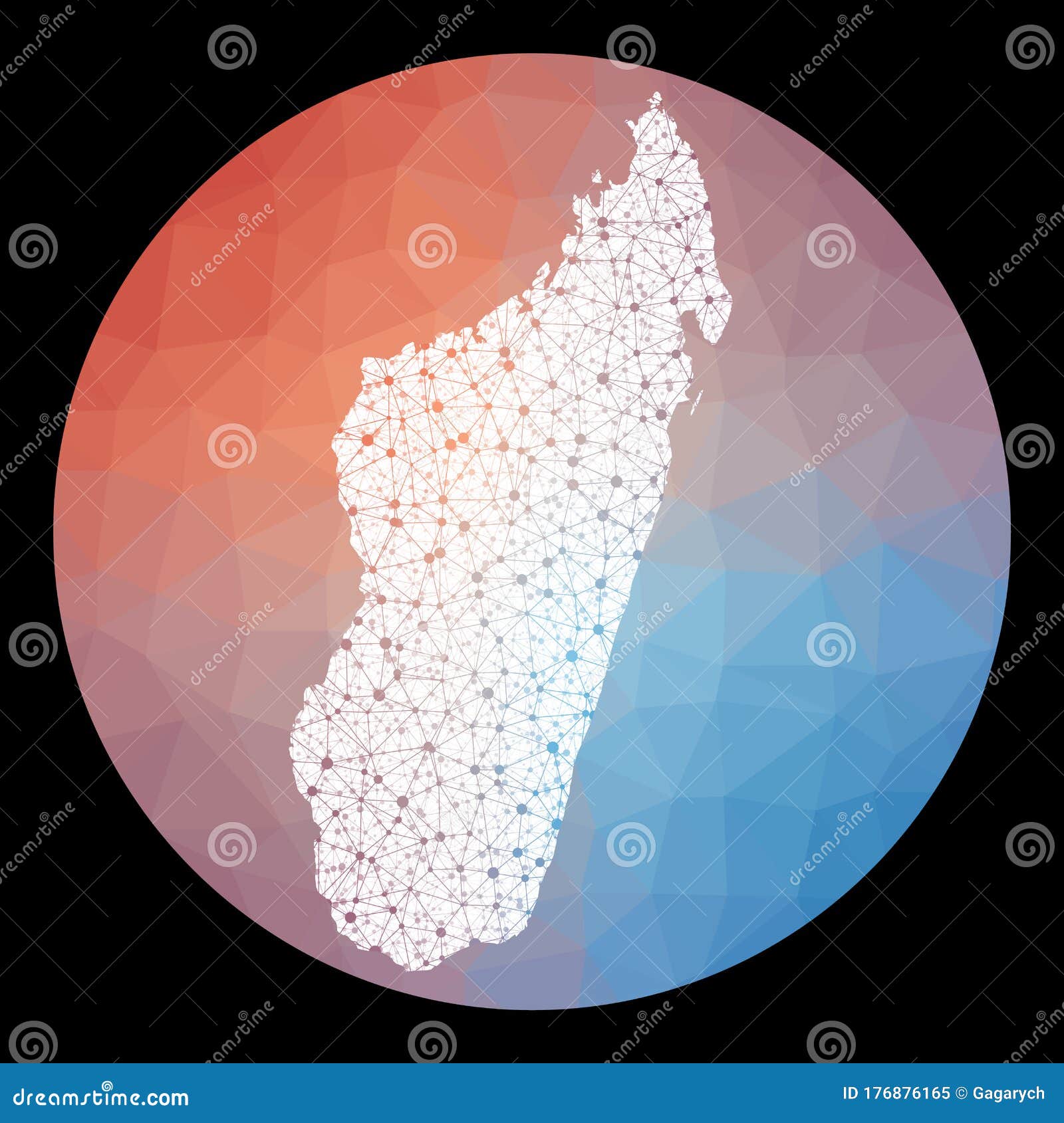 Vector Network Madagascar Map. Stock Vector - Illustration of democrat ...