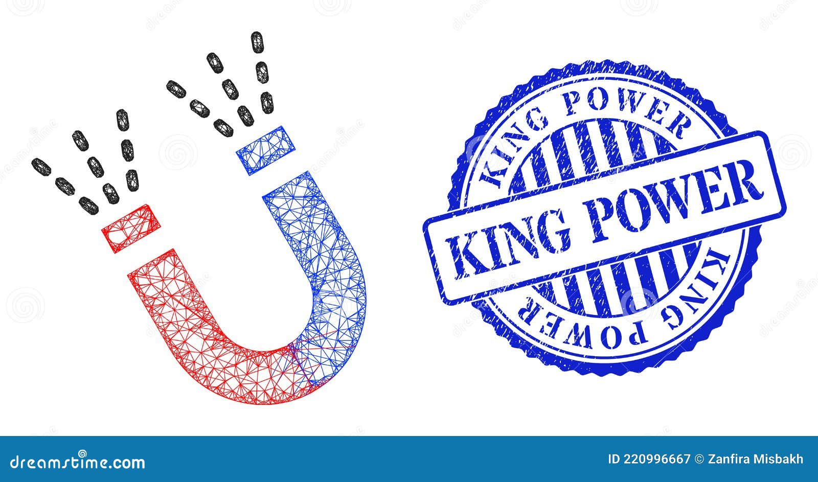 Textured King Power Stamp and Network Magnet Force Web Mesh Stock ...