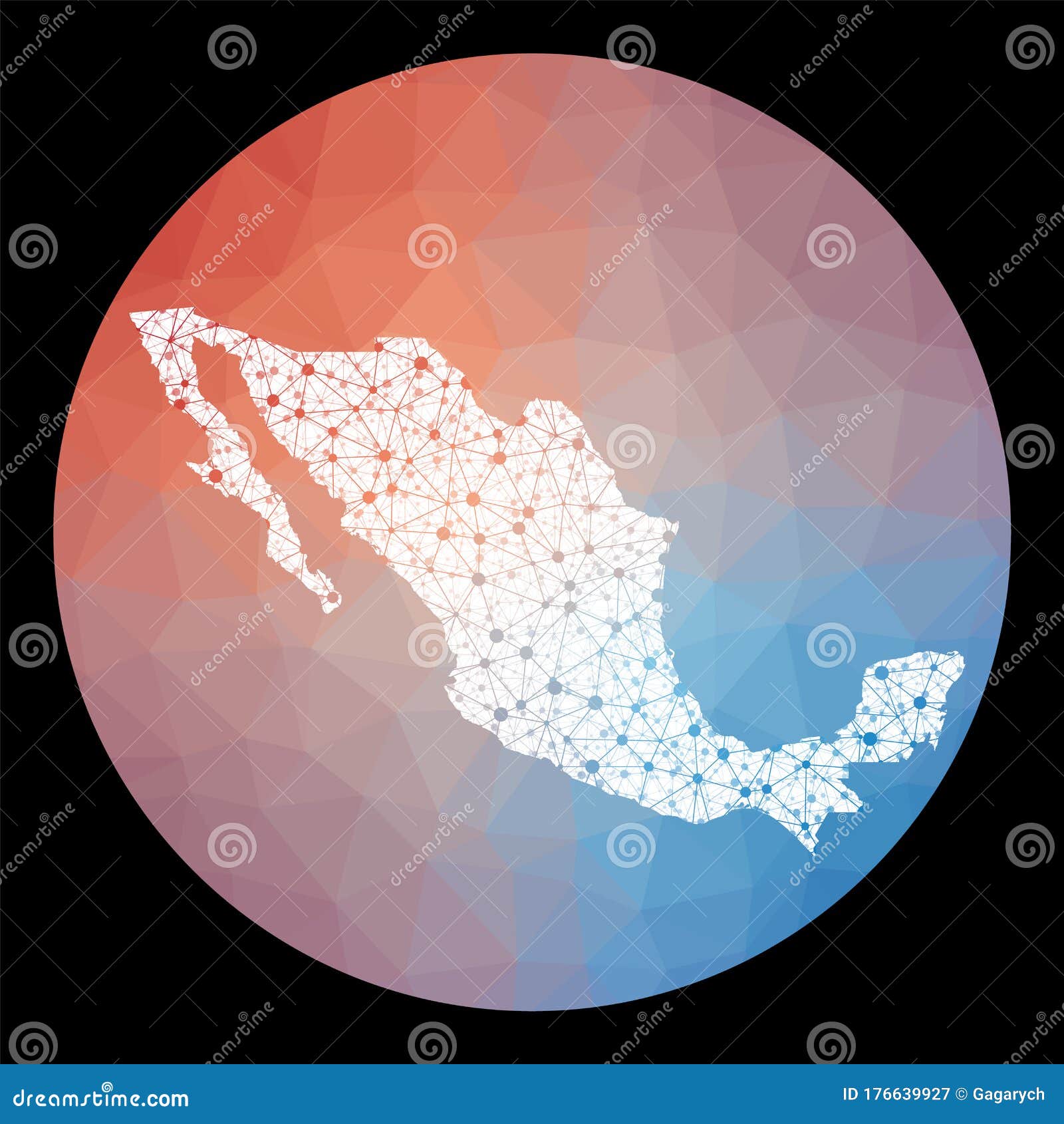 Vector network Mexico map. stock vector. Illustration of city - 176639927
