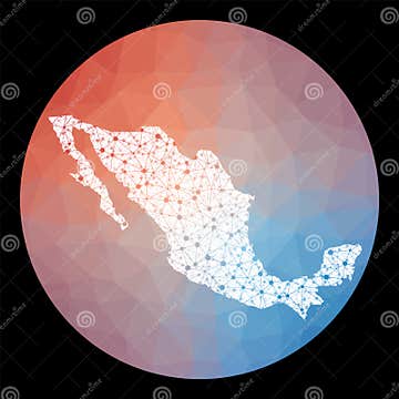 Vector network Mexico map. stock vector. Illustration of city - 176639927
