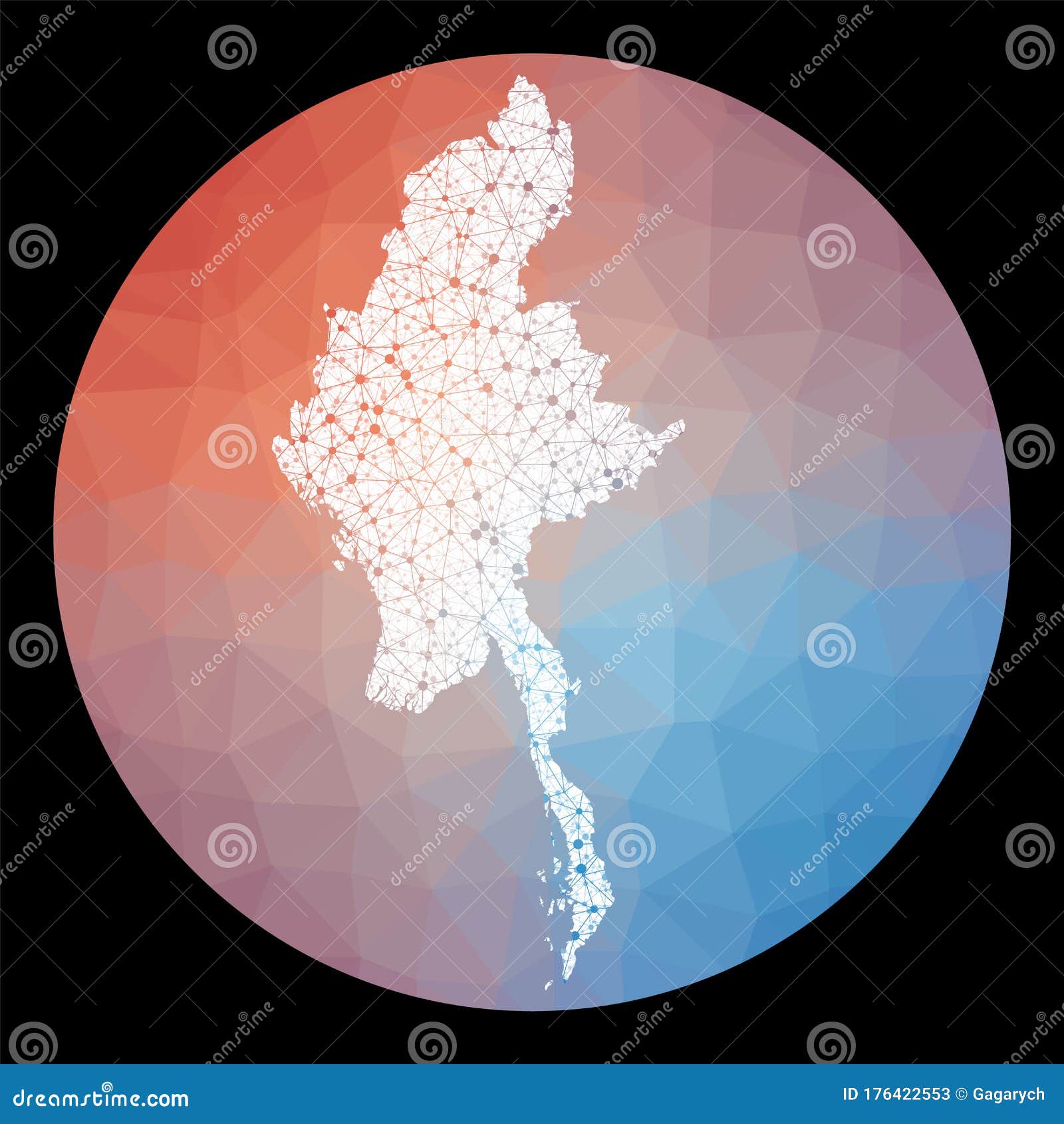 Vector Network Myanmar Map. | CartoonDealer.com #176422553
