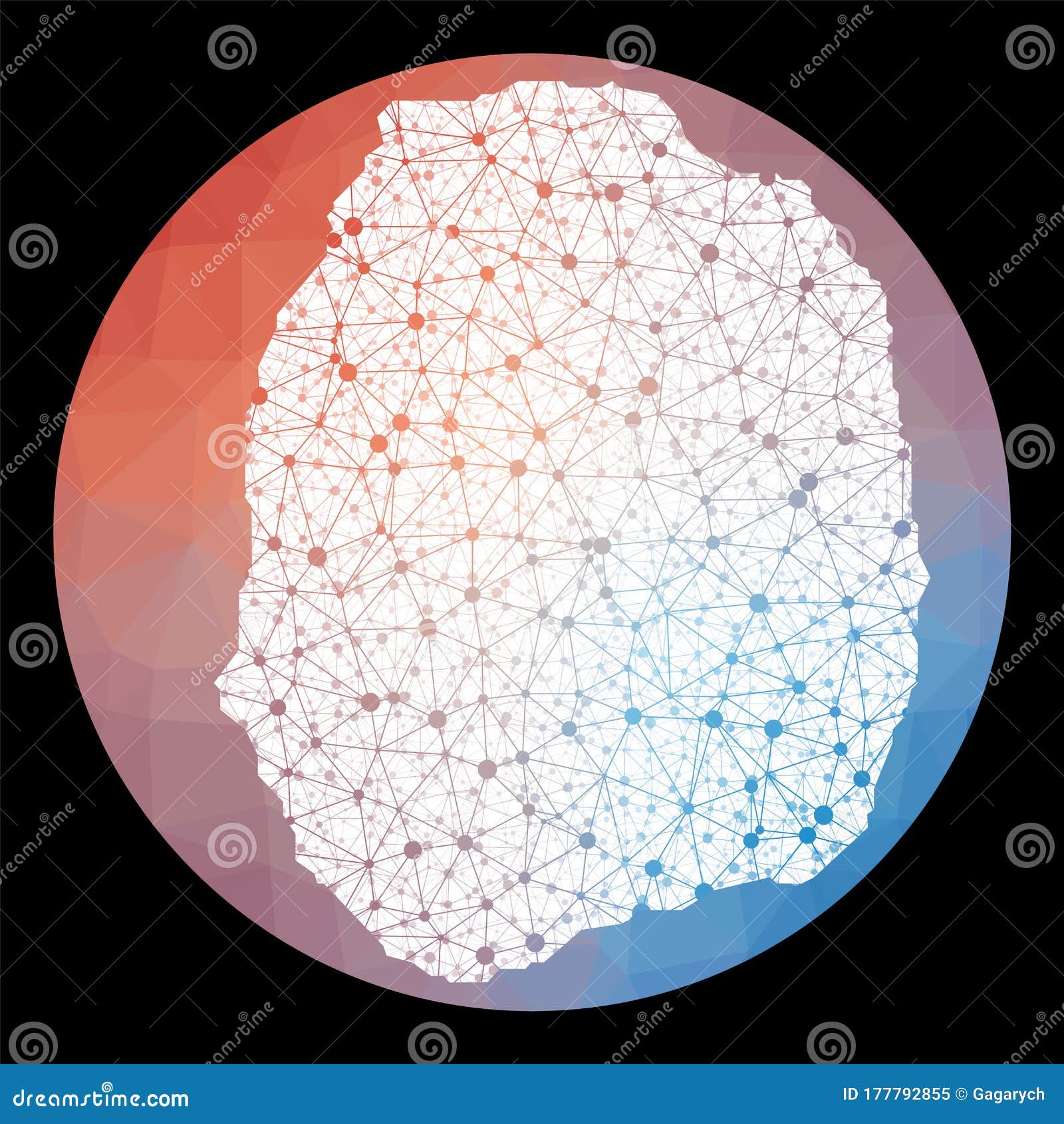 Nevis Network, Constellation Style Island Map. Vector Illustration ...