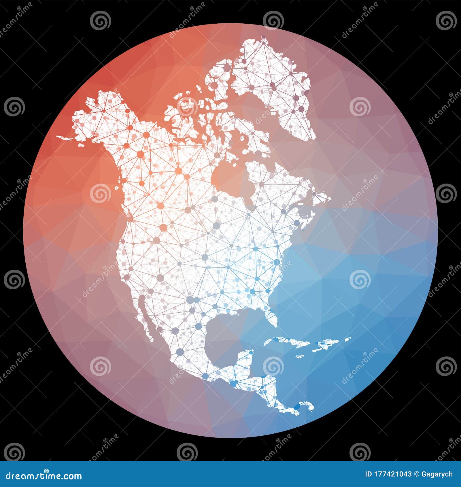 Vector Network North America Map. Stock Vector - Illustration of ...