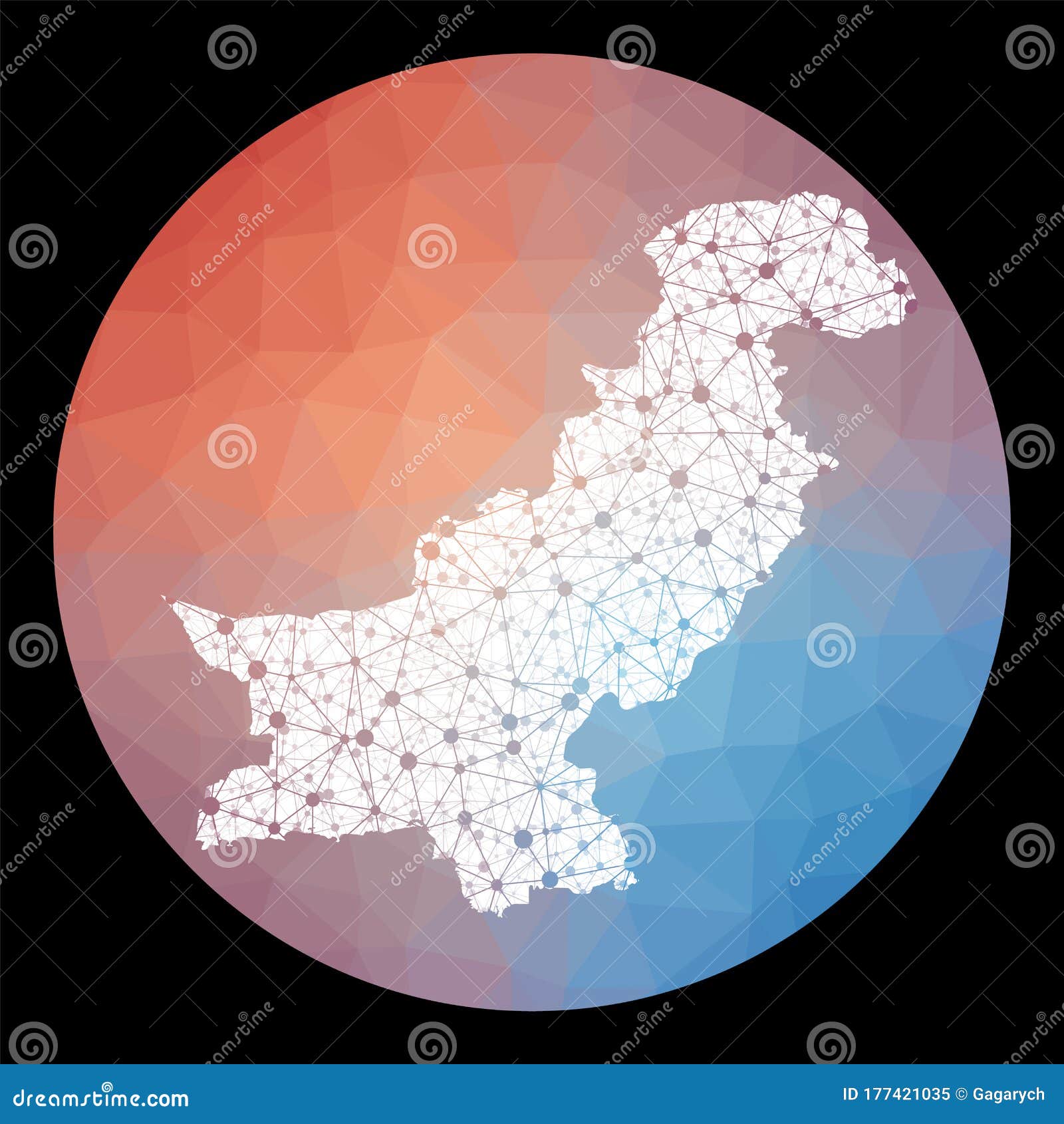 Vector Network Pakistan Map. Stock Vector - Illustration of land, asia ...