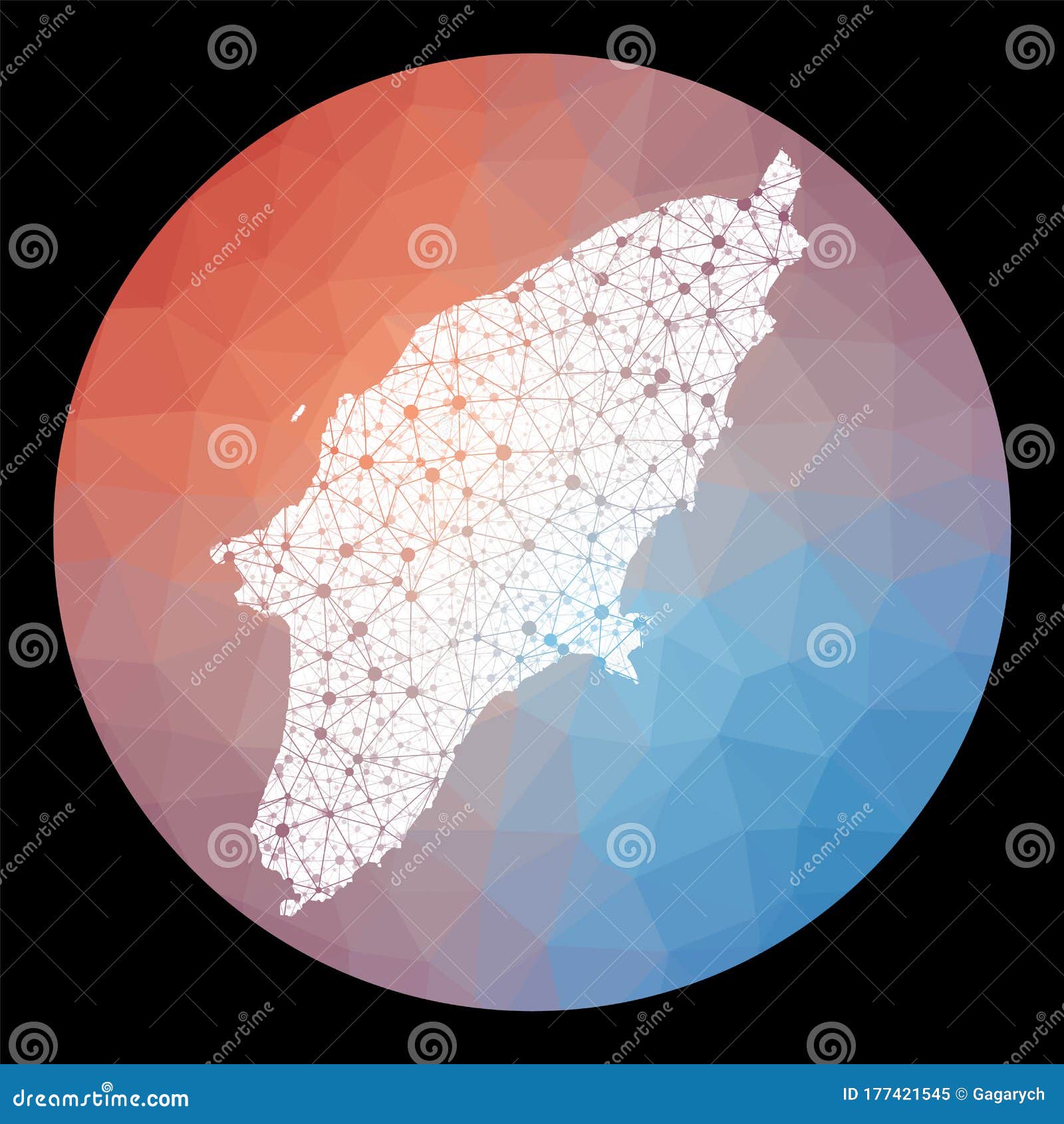 Vector network Rhodes map. stock vector. Illustration of homeland ...