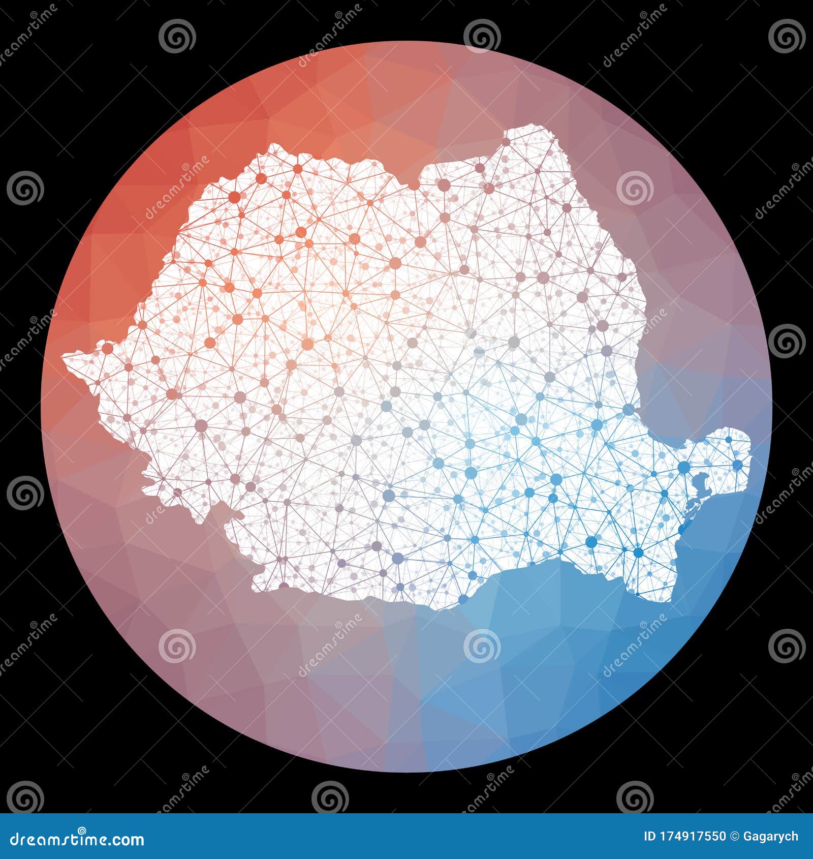 Vector Network Romania Map. Stock Vector - Illustration of ...