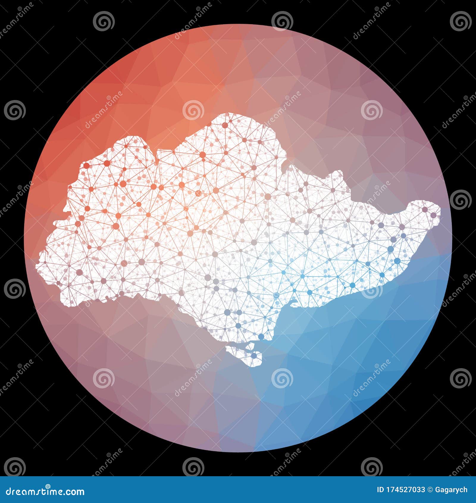 Sentosa - Communication Network Map Of Island. Cartoon Vector ...