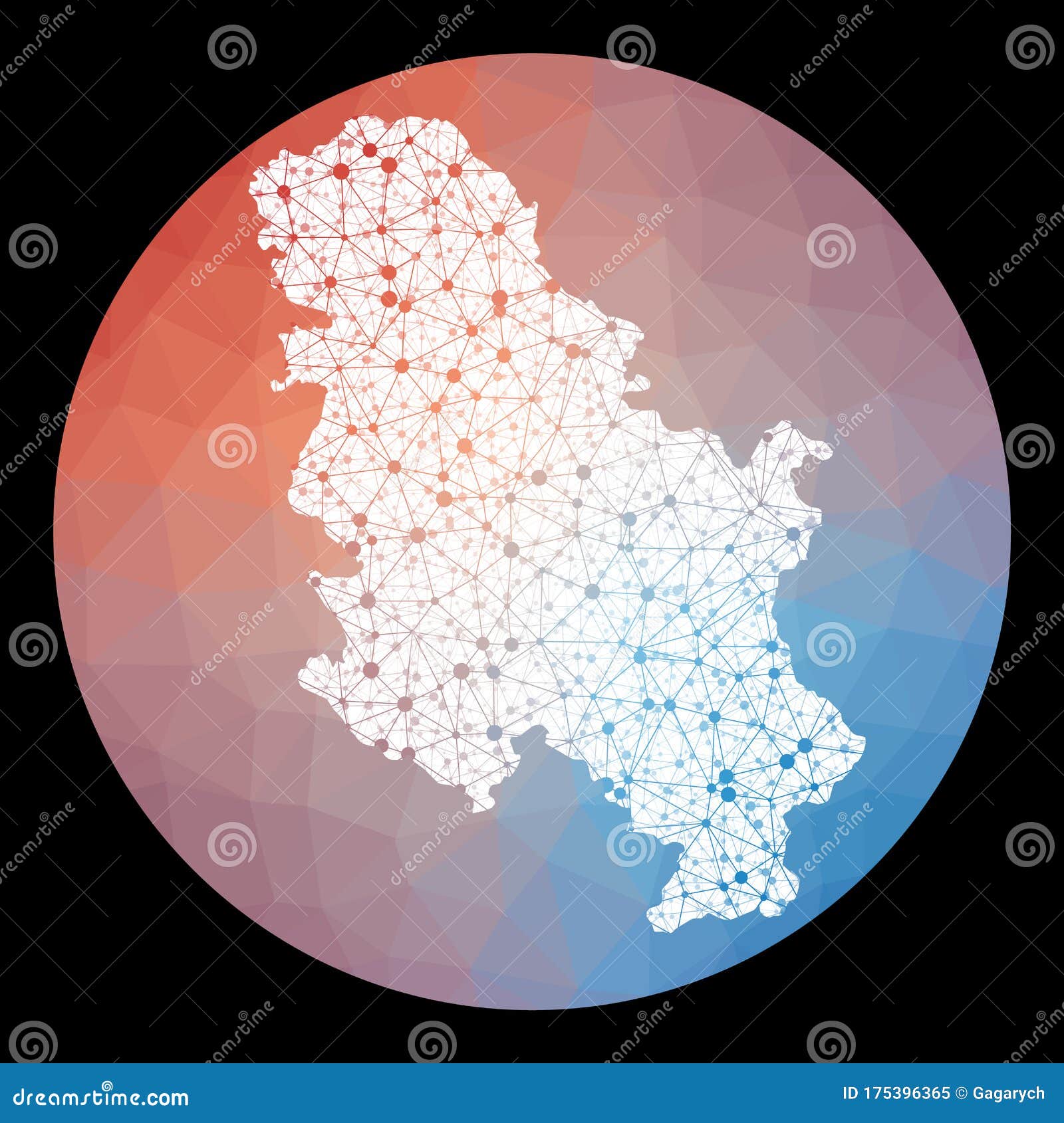 Vector network Serbia map. stock vector. Illustration of europe - 175396365