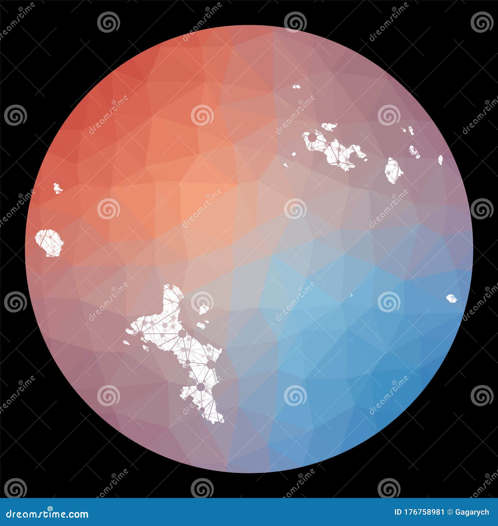 Vector Network Seychelles Map. Stock Vector - Illustration of landmark ...