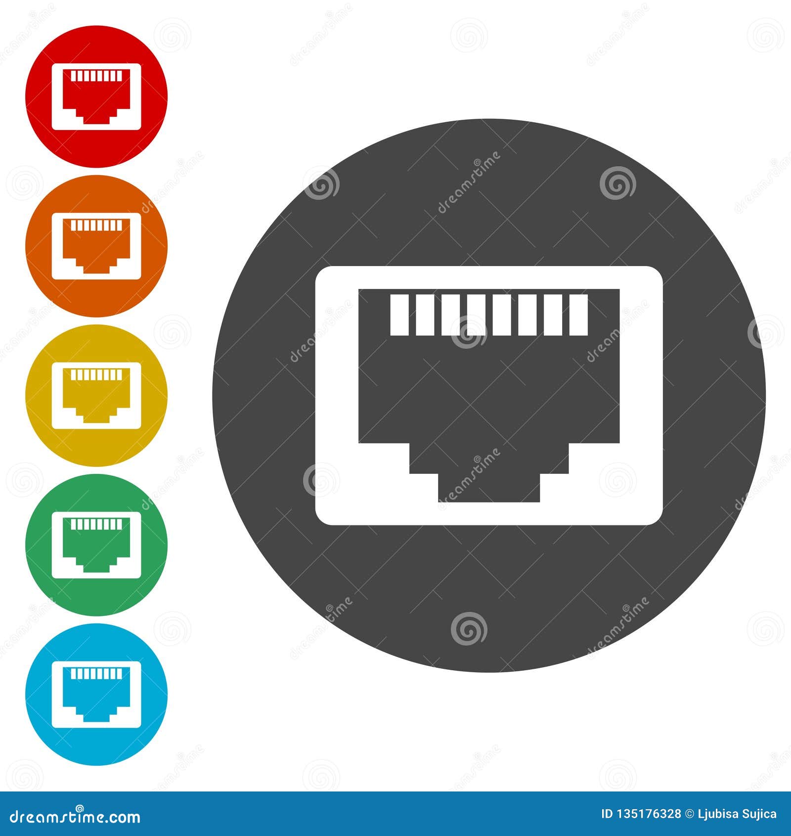 Vector Network Socket Sticker Set Stock Vector - Illustration of ...