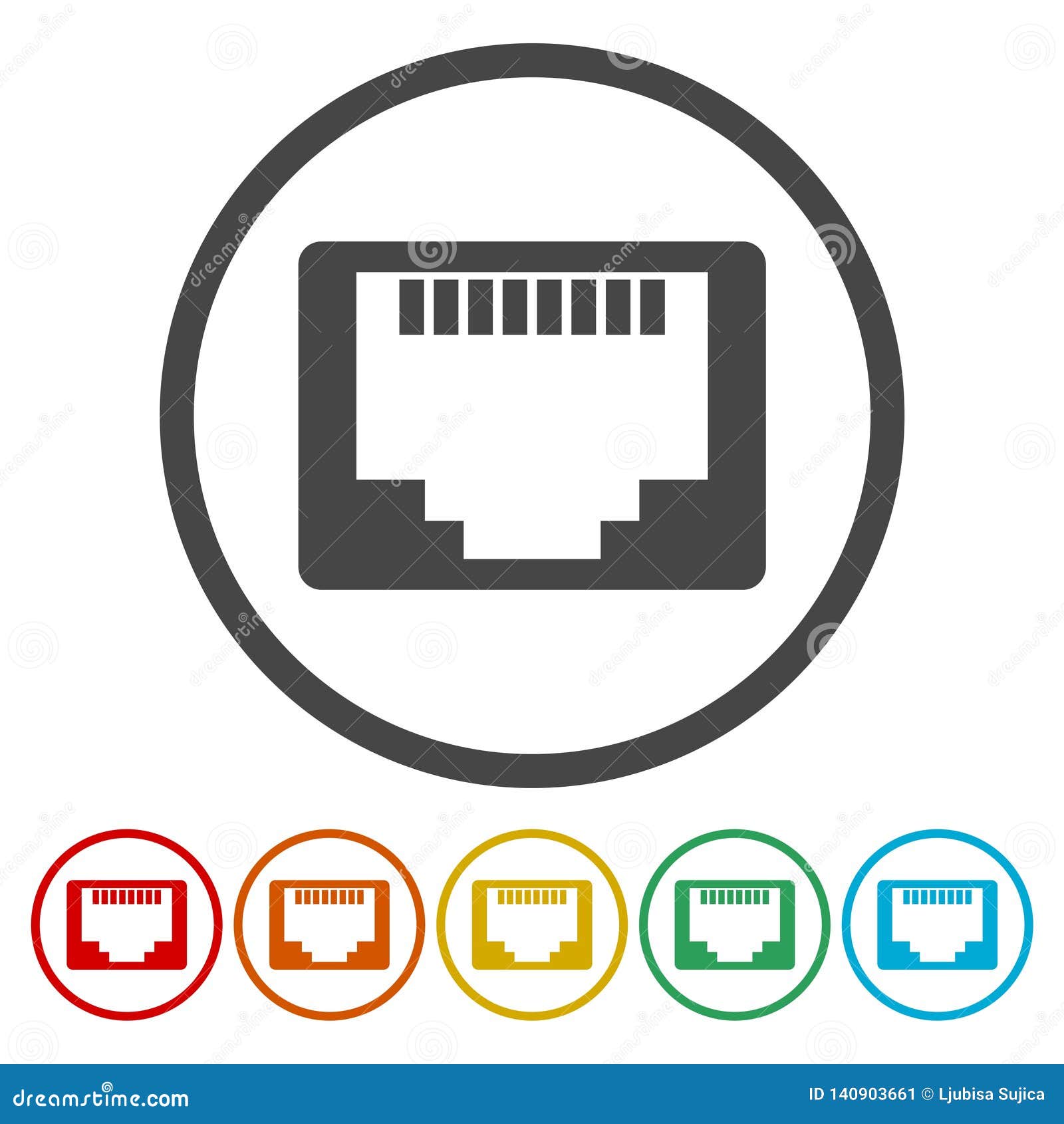 Vector Network Socket Sticker Set Stock Vector - Illustration of ...