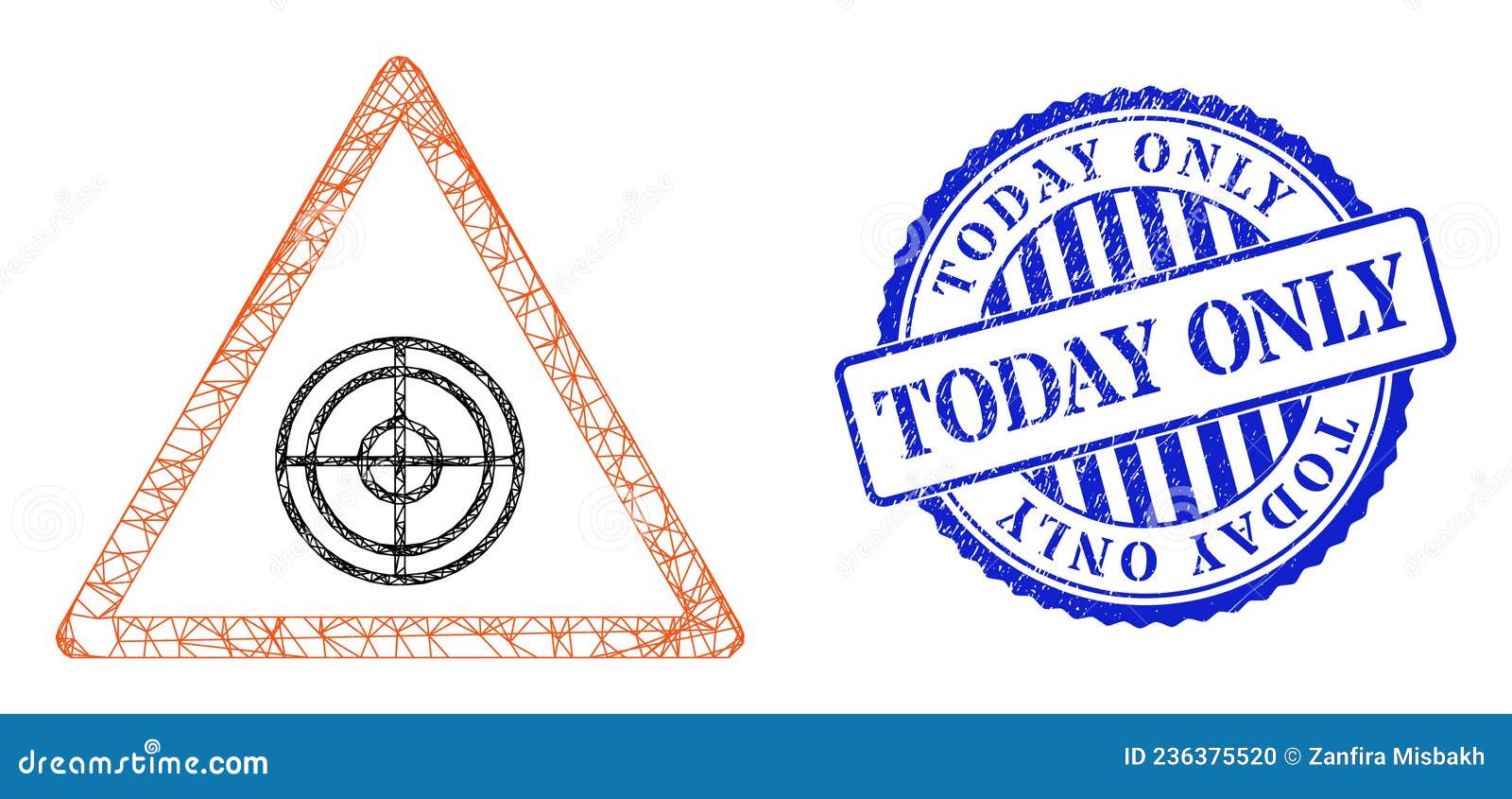 Rubber Today only Seal and Hatched Target Warning Mesh Stock Vector ...