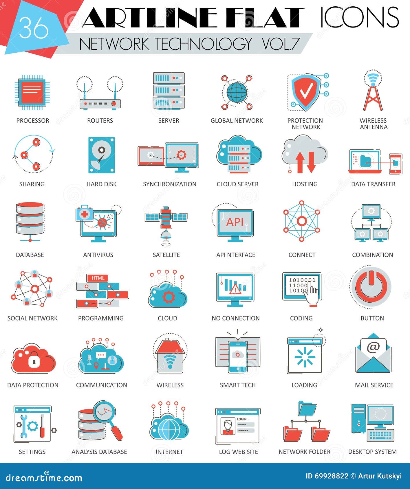 Vector Network Technology Ultra Modern Outline Artline Flat Line Icons ... Vector Network Technology Ultra Modern Outline Artline Flat Line Icons ...