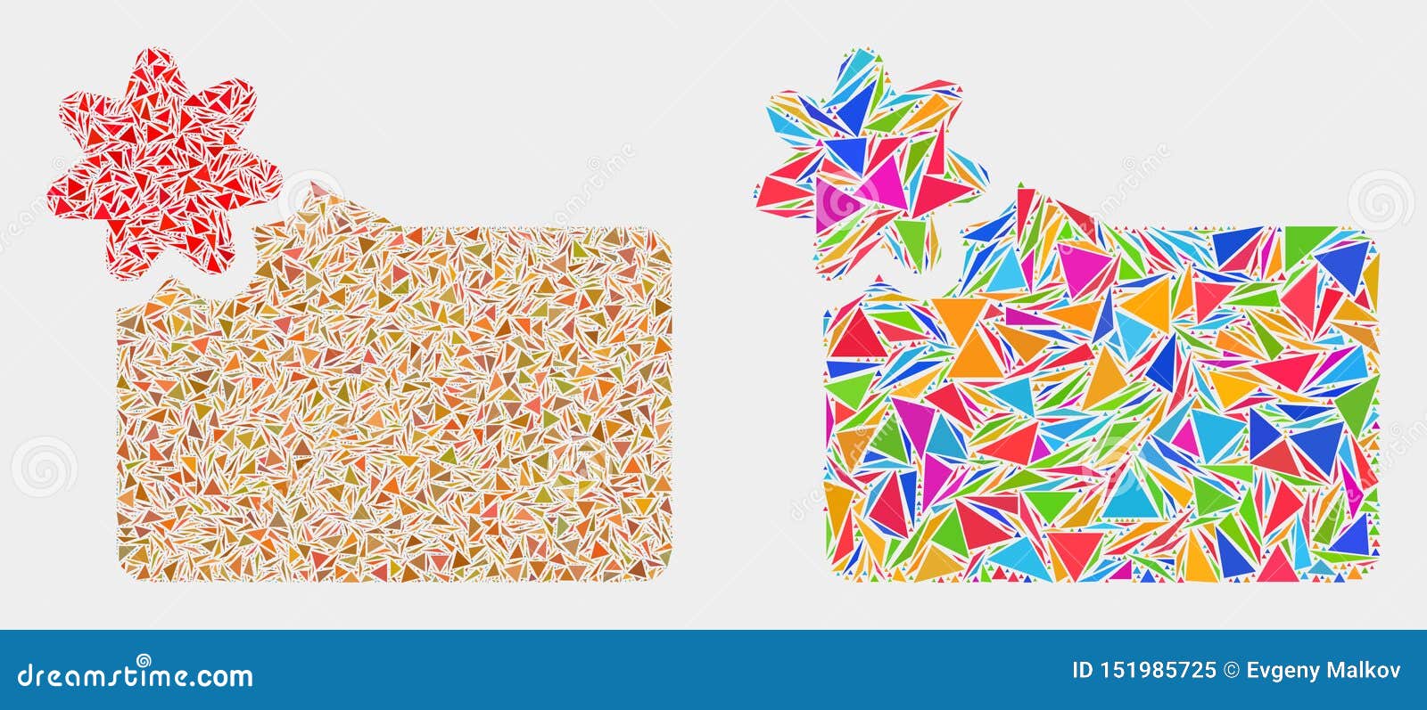 Vector New Folder Mosaic Icon of Triangle Elements Stock Vector ...