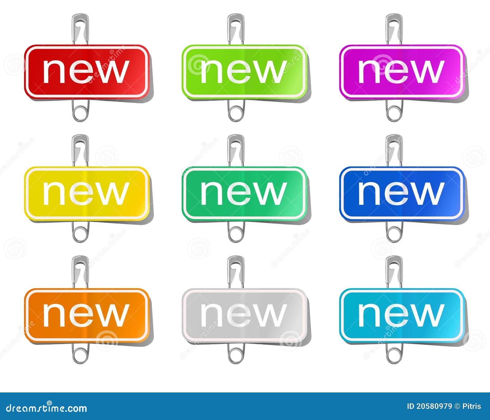 Vector new stickers stock vector. Illustration of colorful - 20580979
