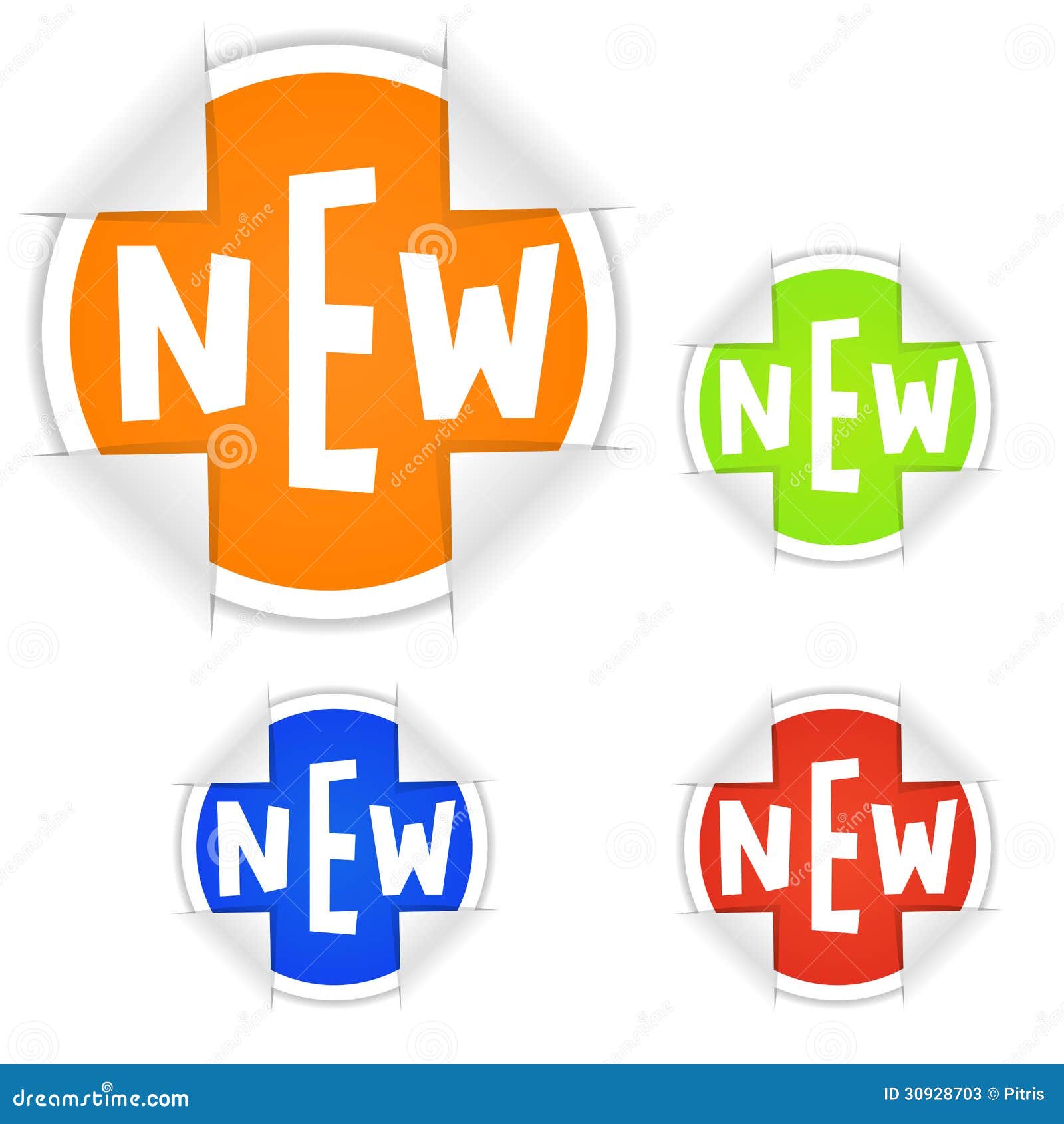 Vector NEW stickers stock vector. Illustration of product - 30928703
