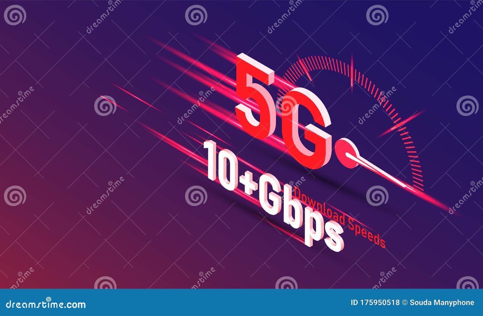Vector of New 5th Generation of Internet Concept, Speed of 5G Network ...