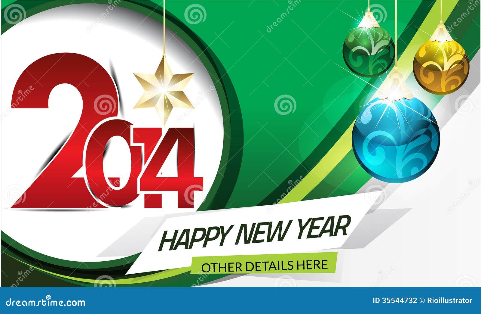 Vector New Year Card Design Stock Illustration - Illustration of ...