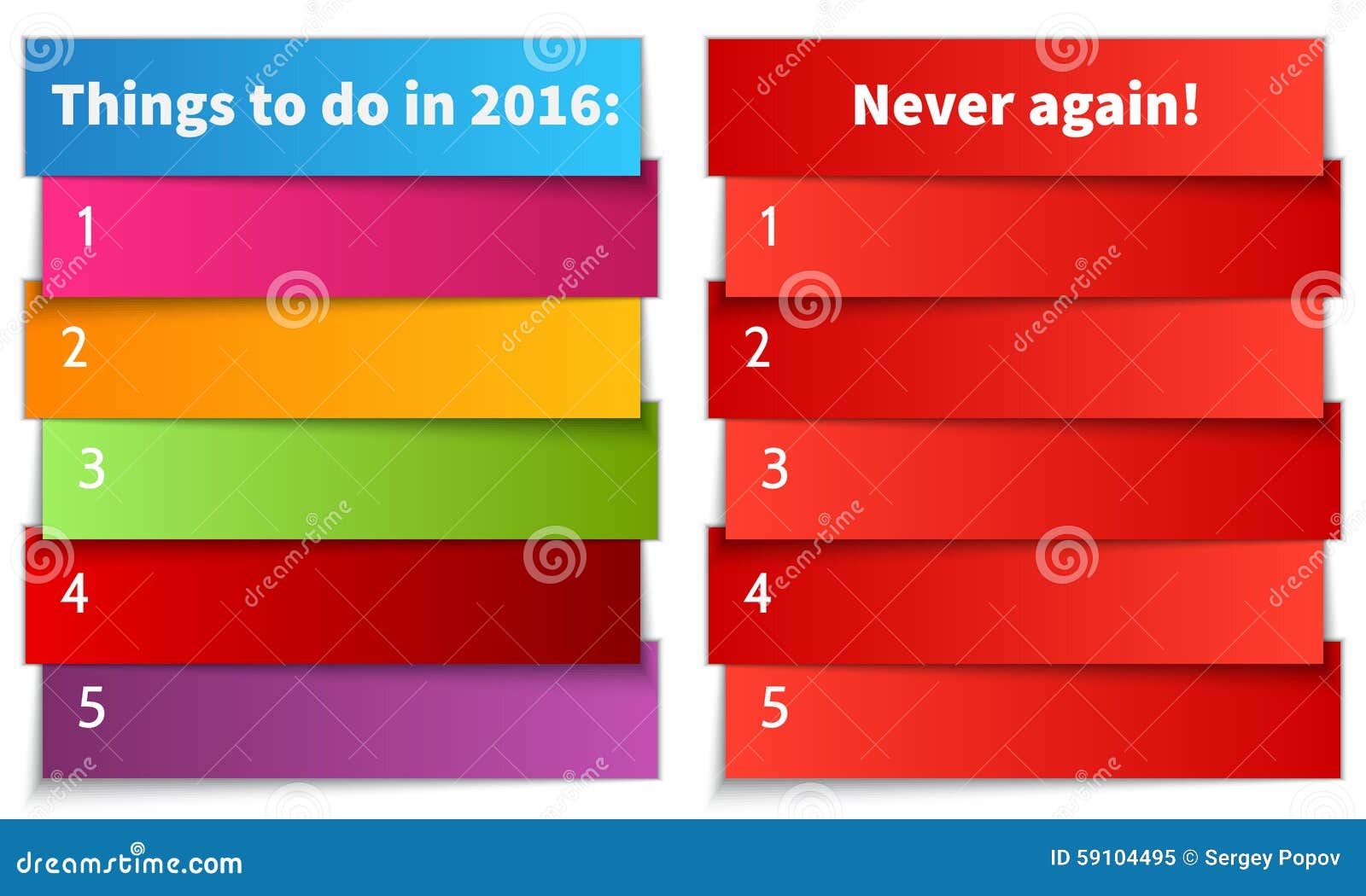 Vector New Year Resolution Multi Color Double List Stock Vector ...