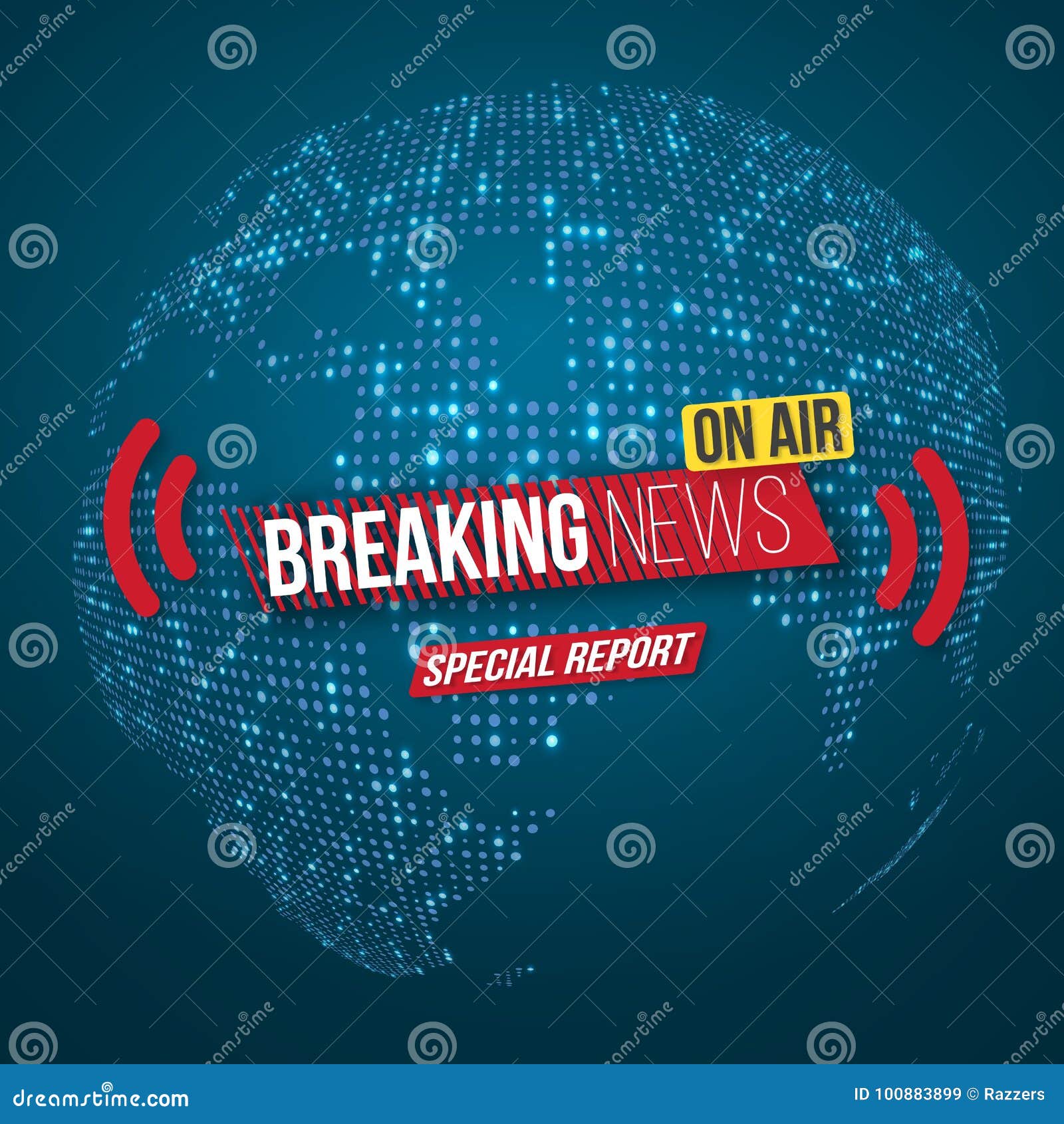 Vector News Banner Template. Breaking News Design Layout on Bright ...