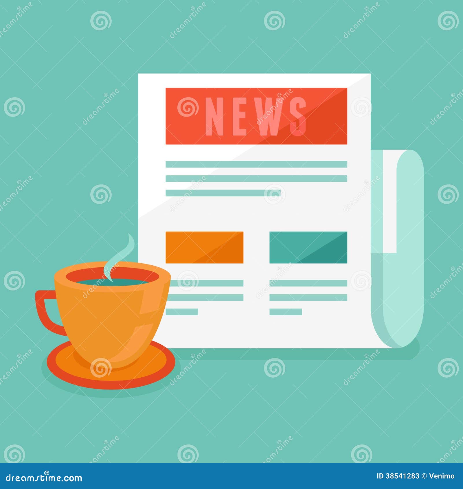 Vector News Concept in Flat Style Stock Vector - Illustration of ...