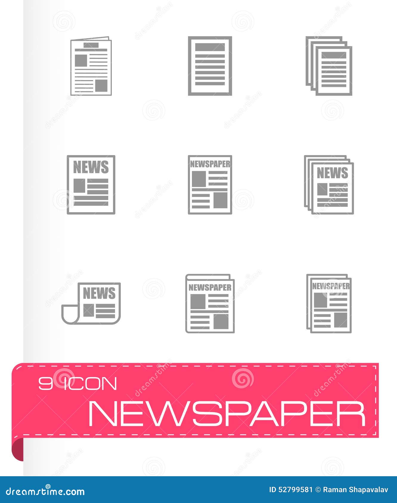 Vector newspaper icon set stock vector. Illustration of abstract - 52799581