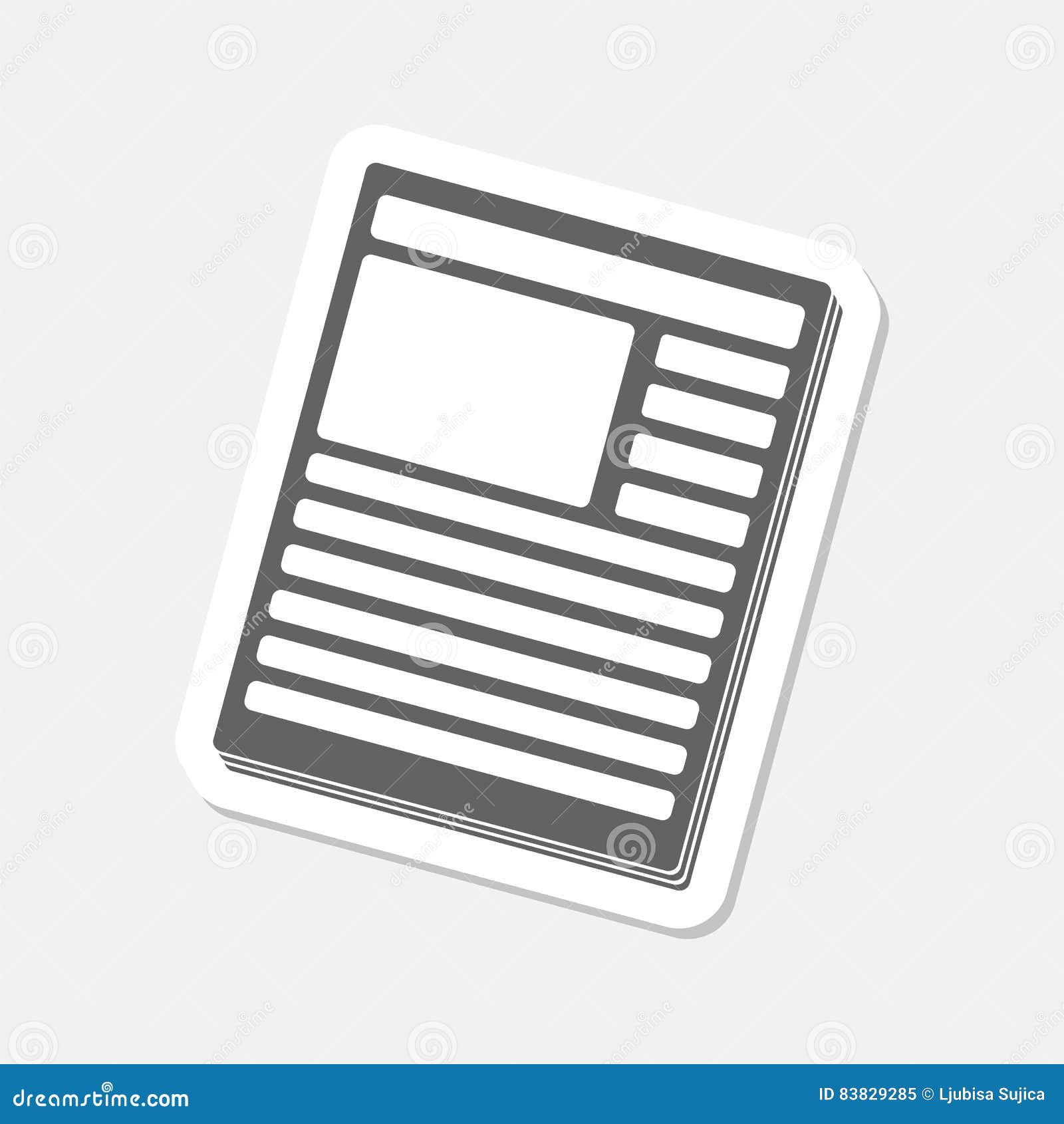 Vector Newspaper Icon Sticker Stock Vector - Illustration of medium ...