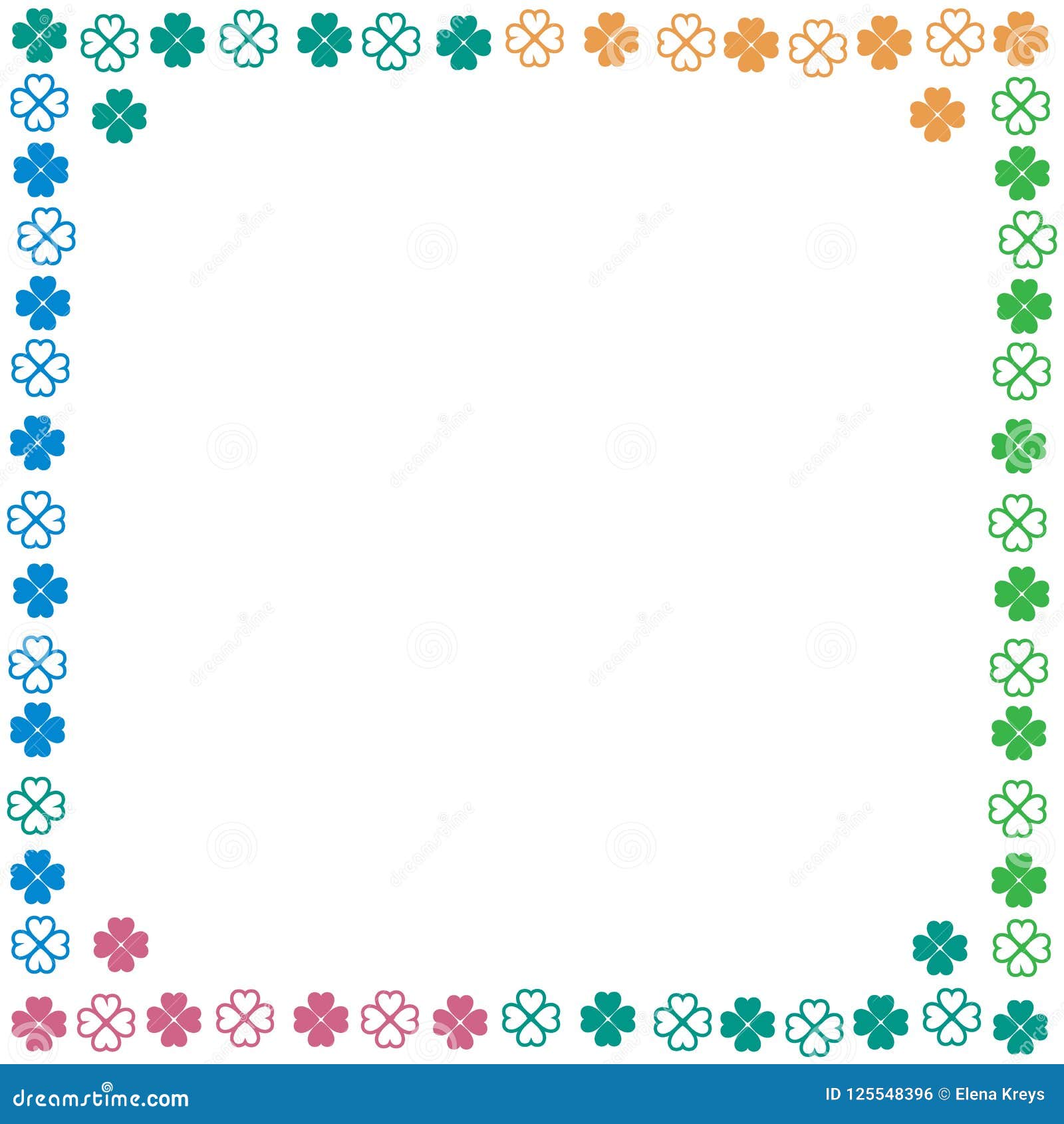 Nice Picture-frame from Various Pieces of Clover Stock Vector ...