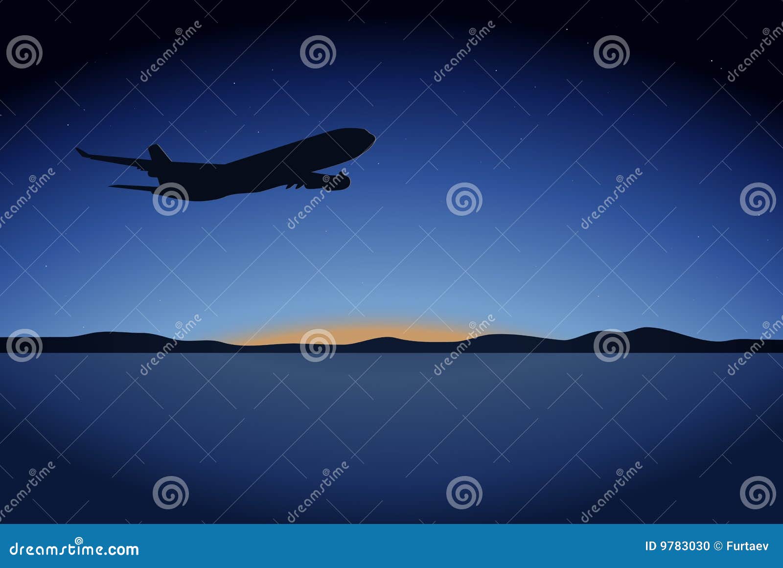 Vector night plane stock vector. Illustration of clear - 9783030