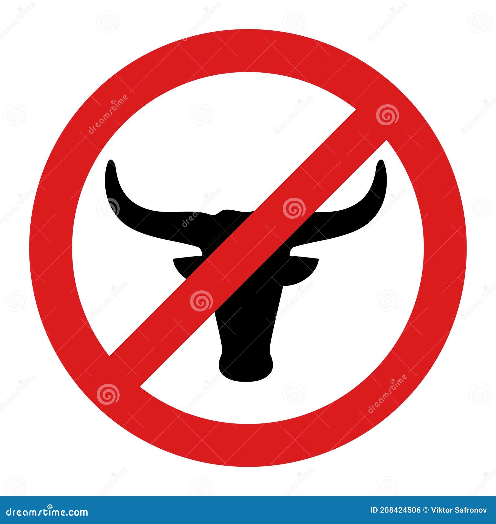 Vector No Beef Flat Icon Image Stock Vector - Illustration of meal ...