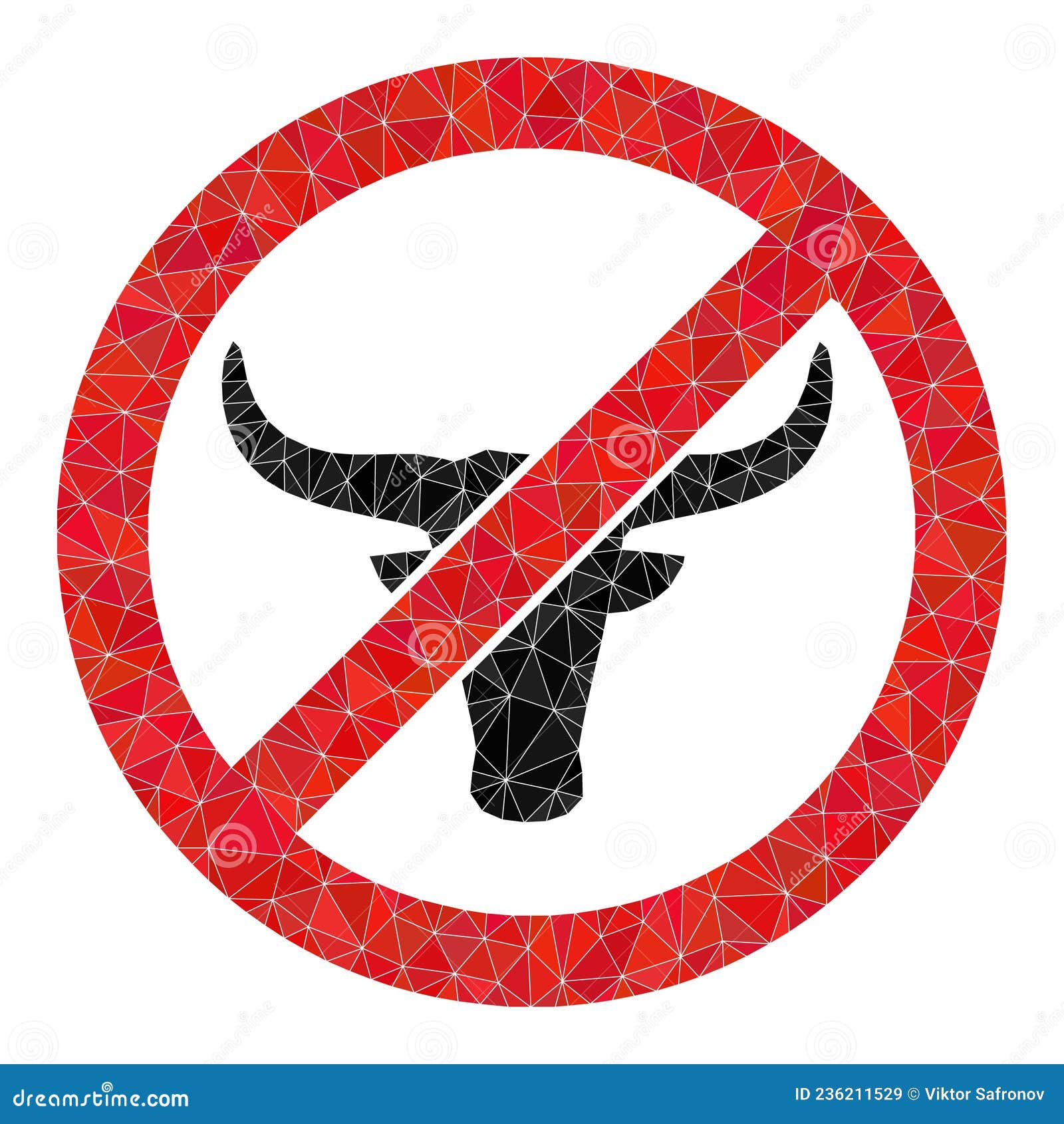Vector No Beef Polygonal Icon Stock Vector - Illustration of beef ...