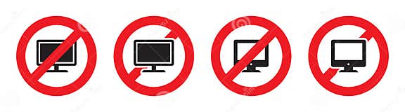 Vector No Computer Signs. No Computer Icon Symbols. No Computer Icon ...