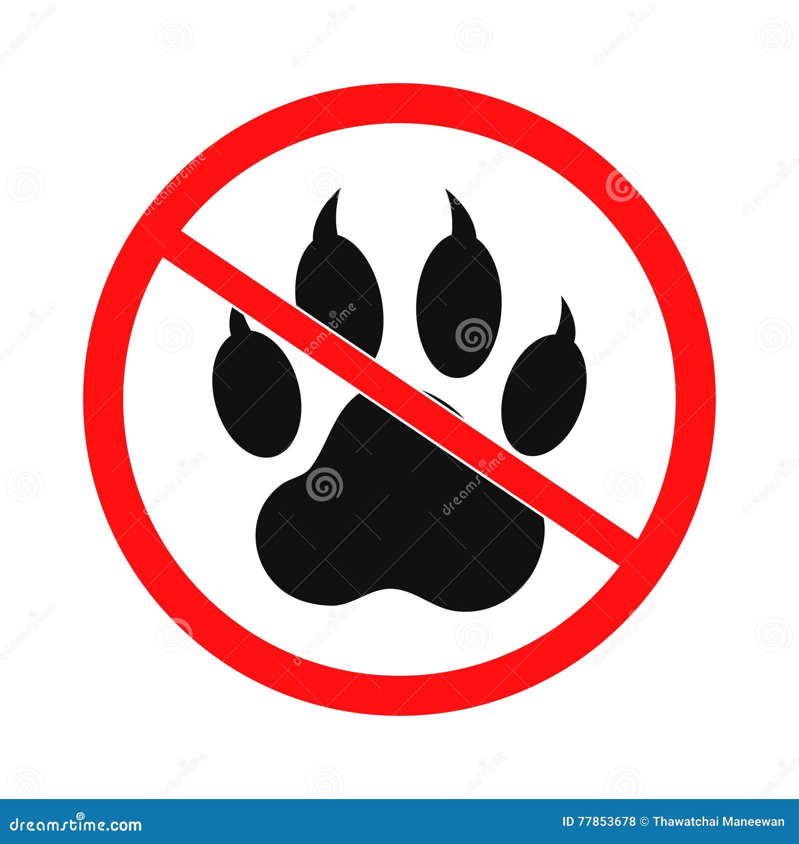 Vector of no dog paw stock illustration. Illustration of symbol - 77853678