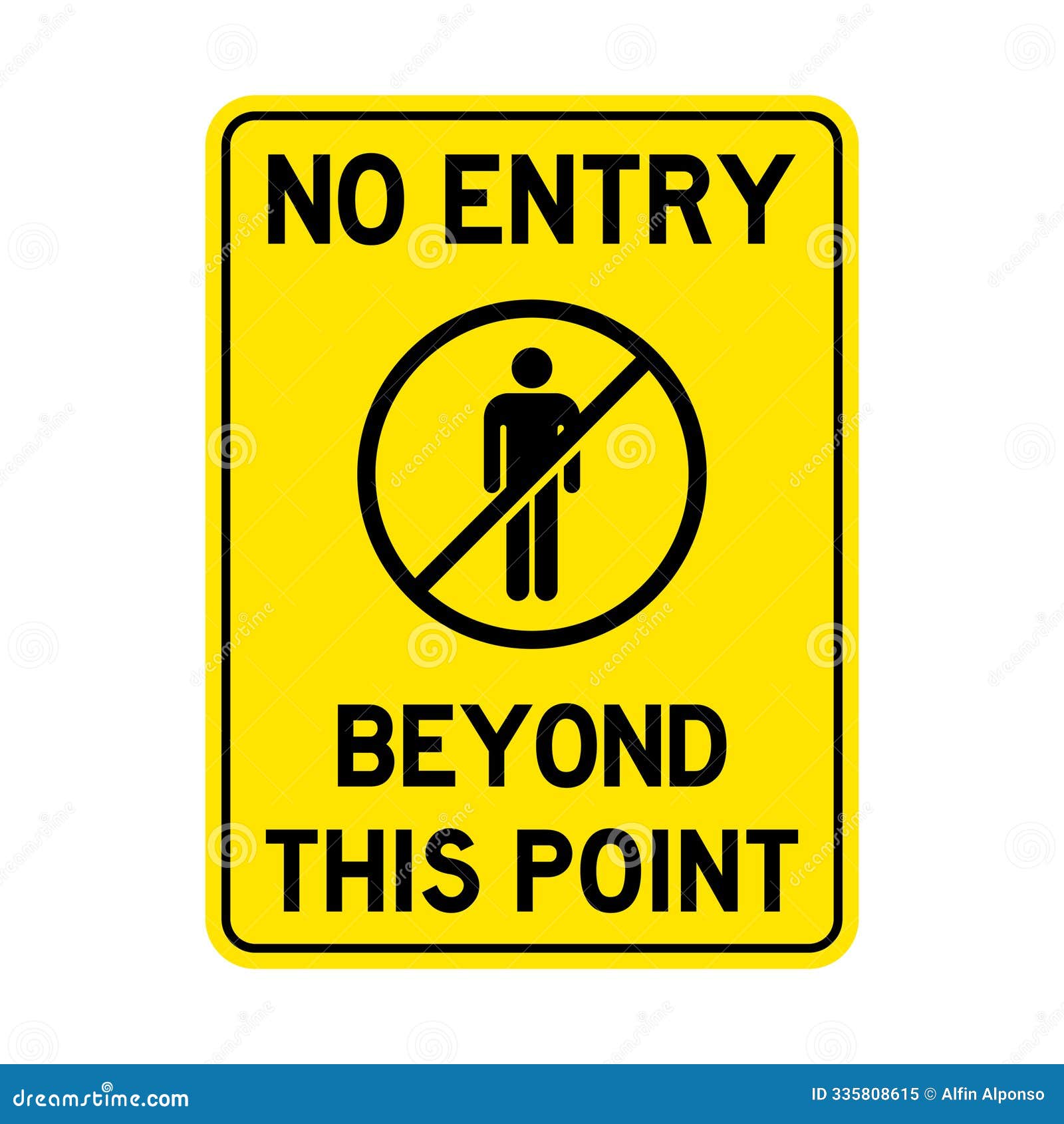Vector No Entry Beyond this Point Stock Illustration - Illustration of ...