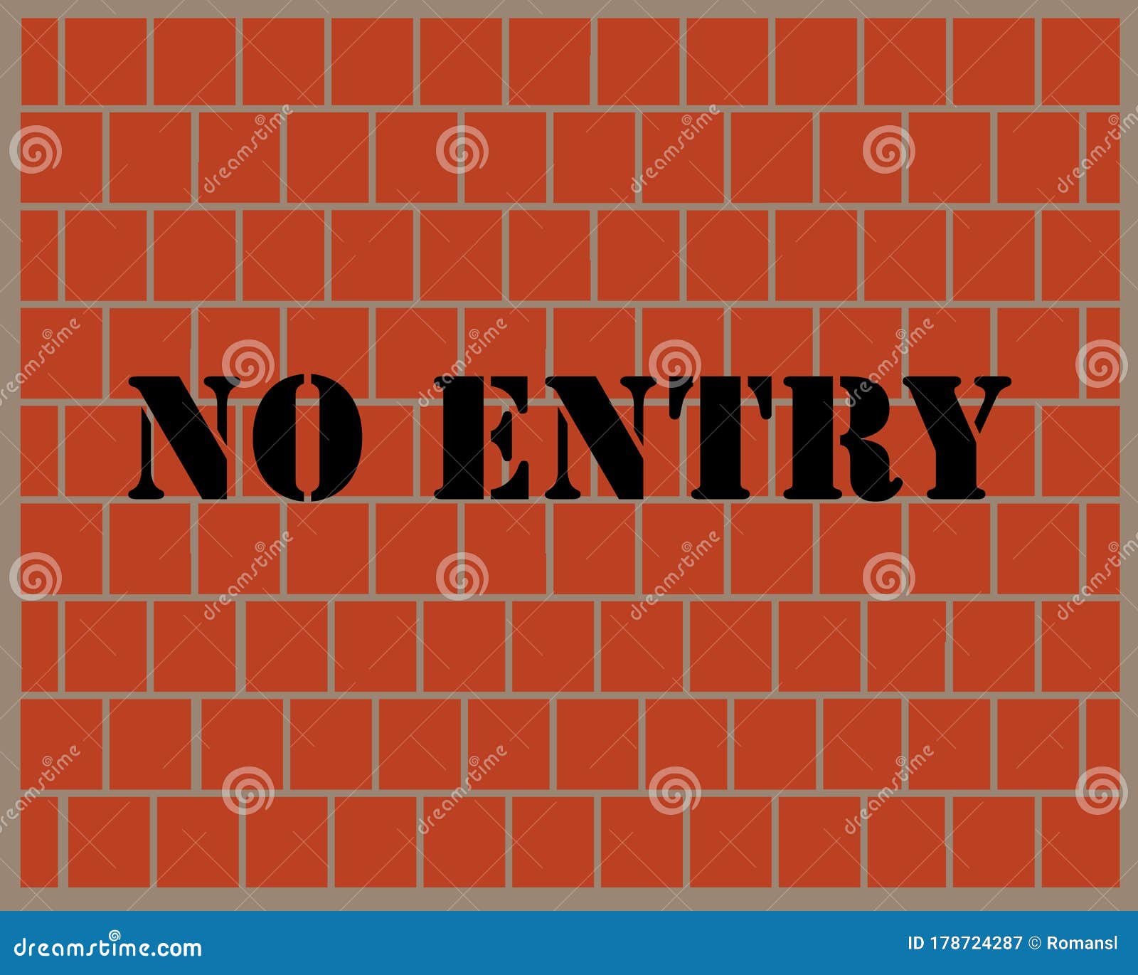 Vector : No Entry Paint on Brick Wall Stock Vector - Illustration of ...