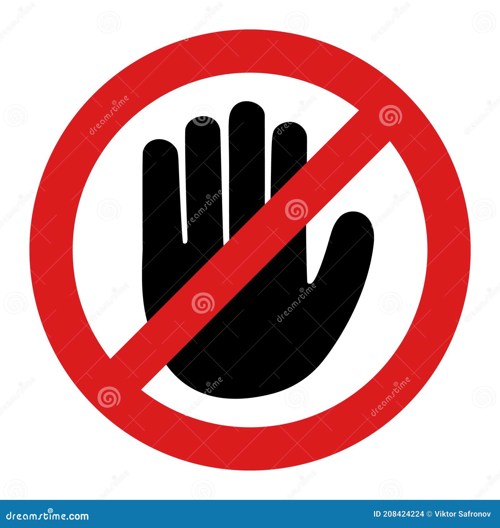 Vector No Hand Flat Icon Symbol Stock Vector - Illustration of ...