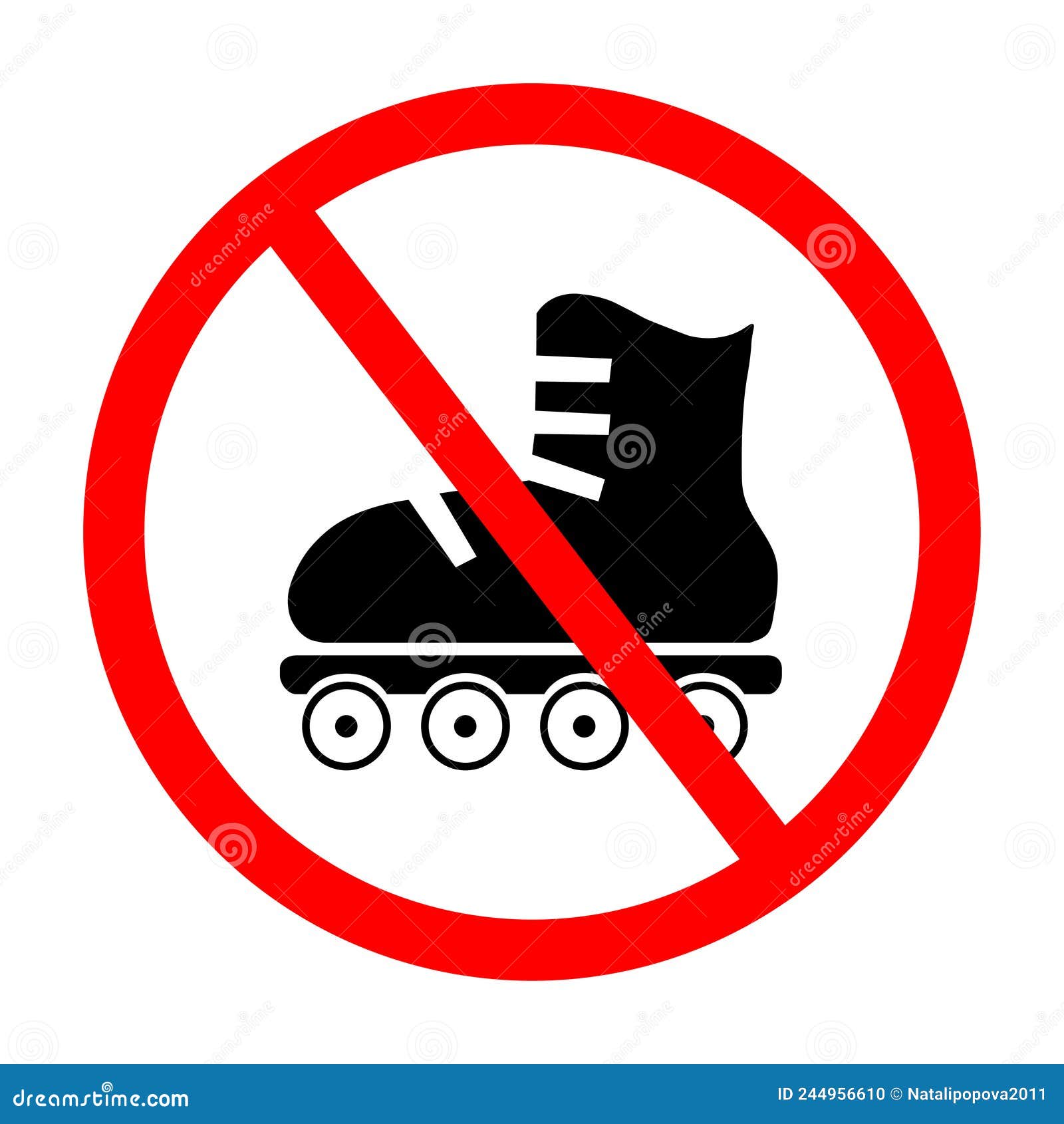 Vector No Roller Skate Sign Stock Vector - Illustration of extreme ...