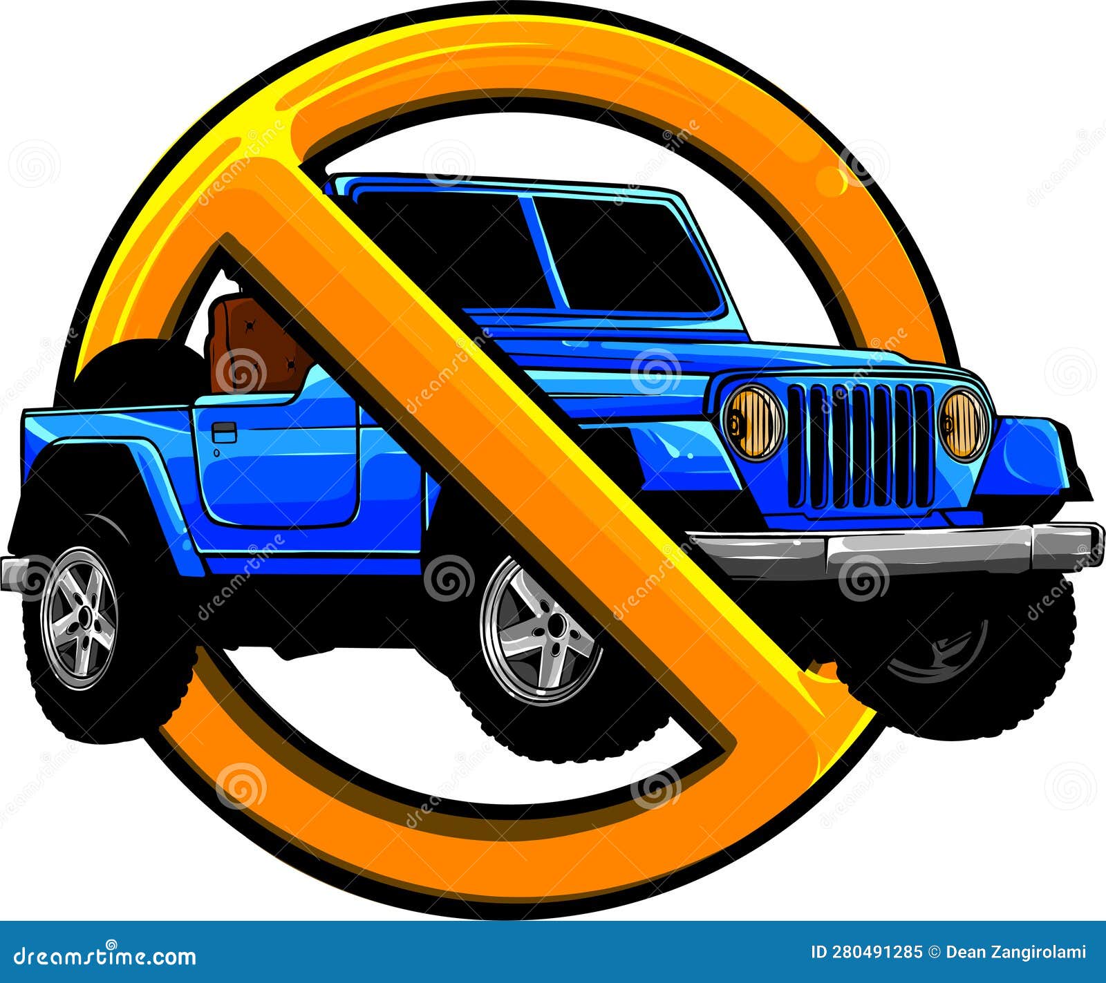 Vector No Vehicles Allowed Sign, Crossed Out Silhouette of a Car Stock ...