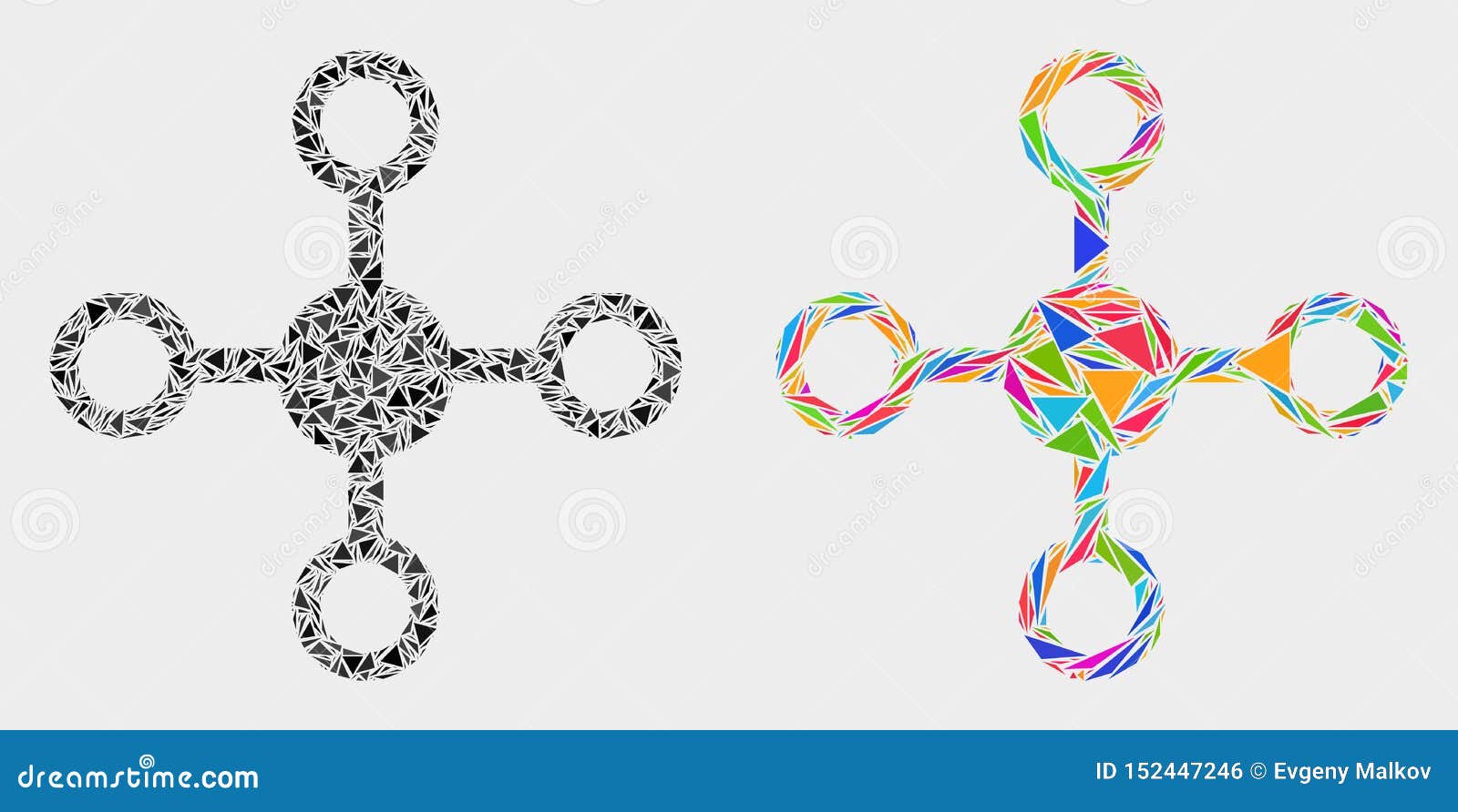 Vector Node Mosaic Icon of Triangle Items Stock Vector - Illustration ...