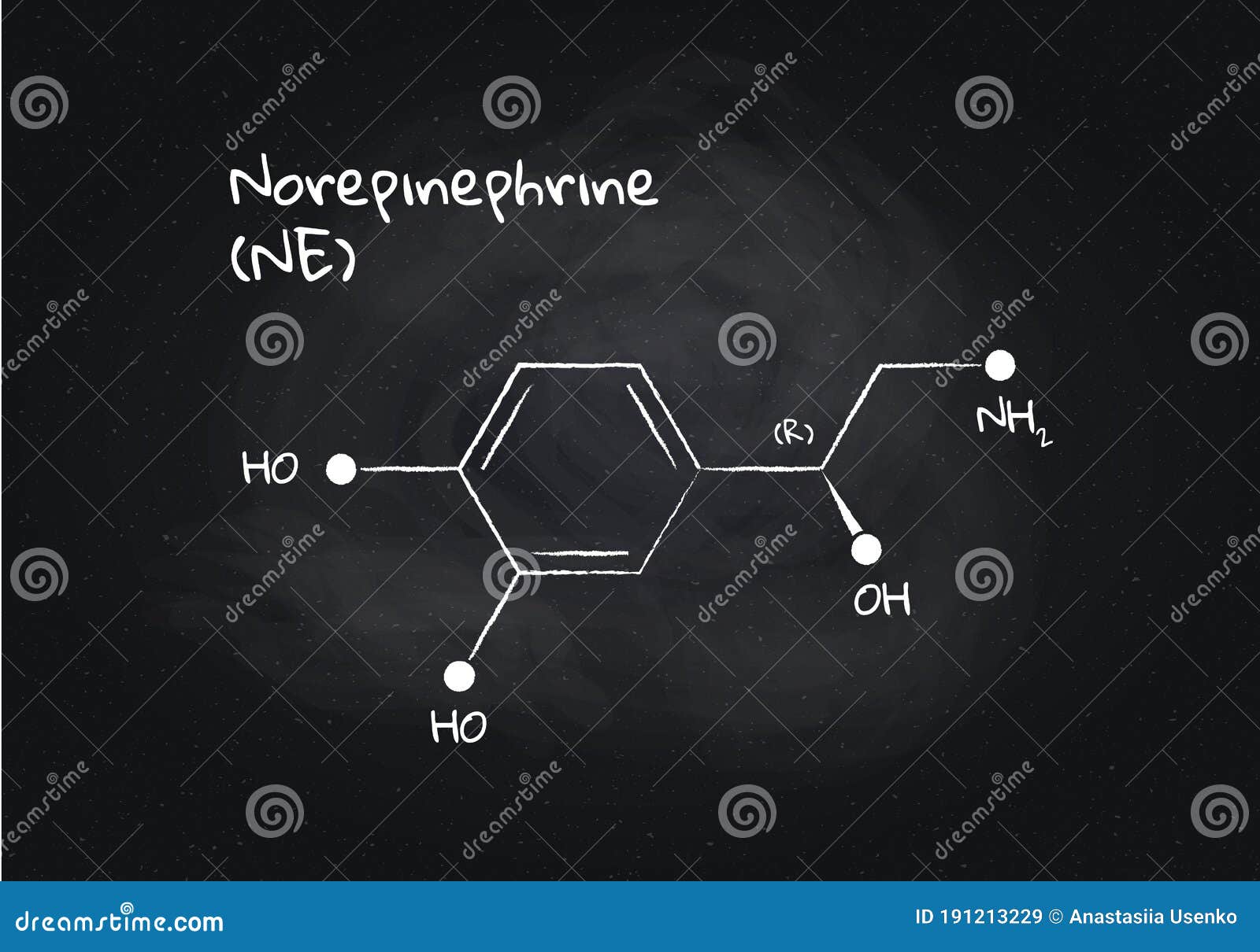 Vector Norepinephrine Structure Banner Illustration. Hormone Associated ...