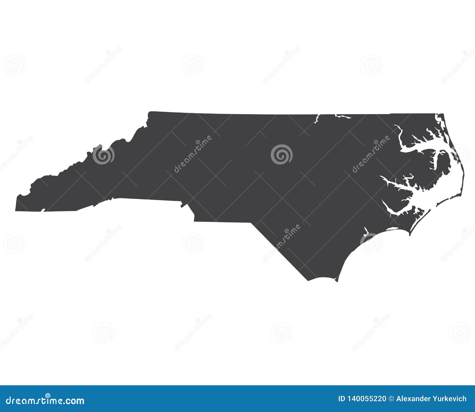 Vector North Carolina Map Silhouette Royalty-Free Stock Image ...