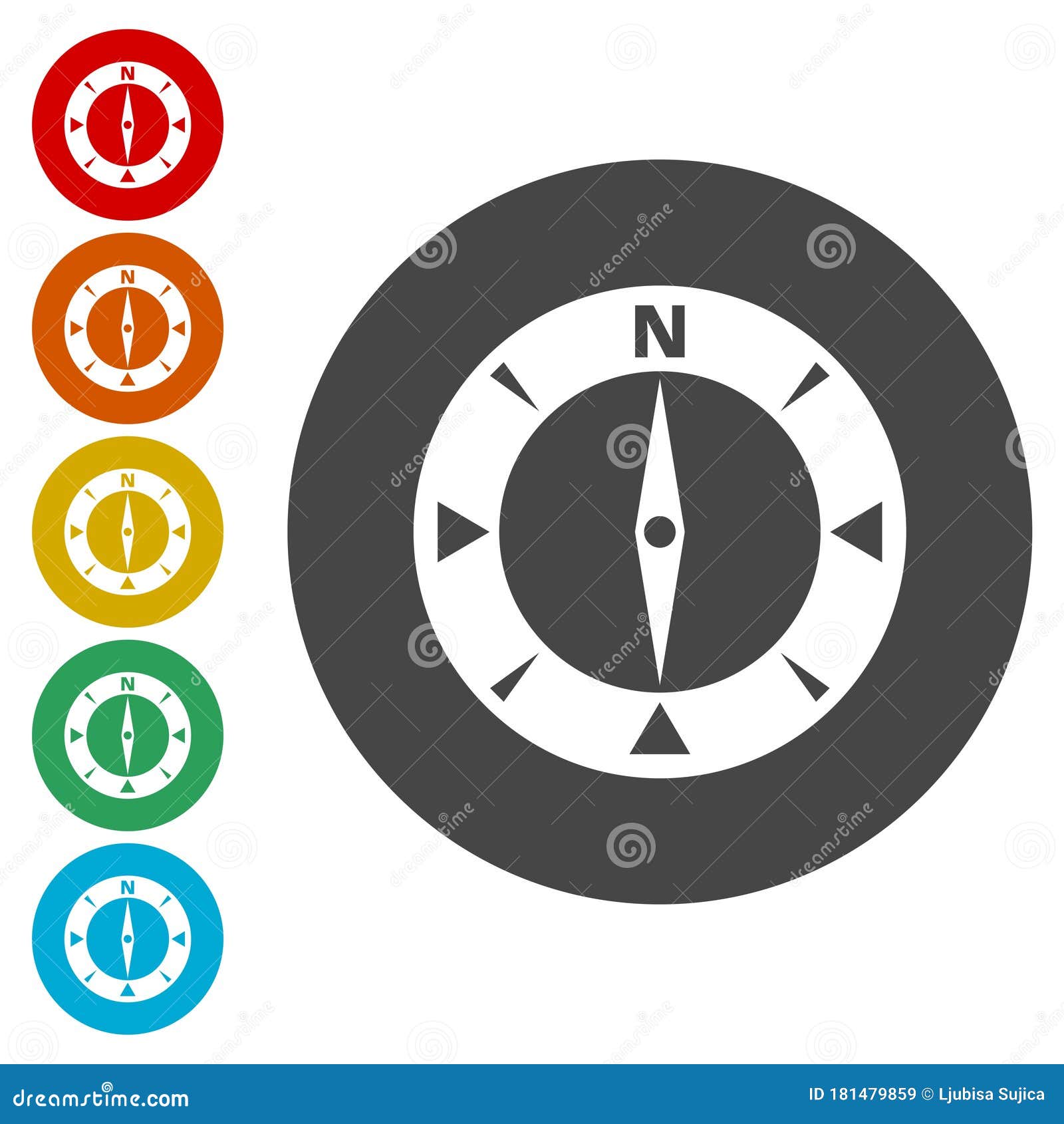 Vector North Direction Compass Icon Stock Vector - Illustration of ...