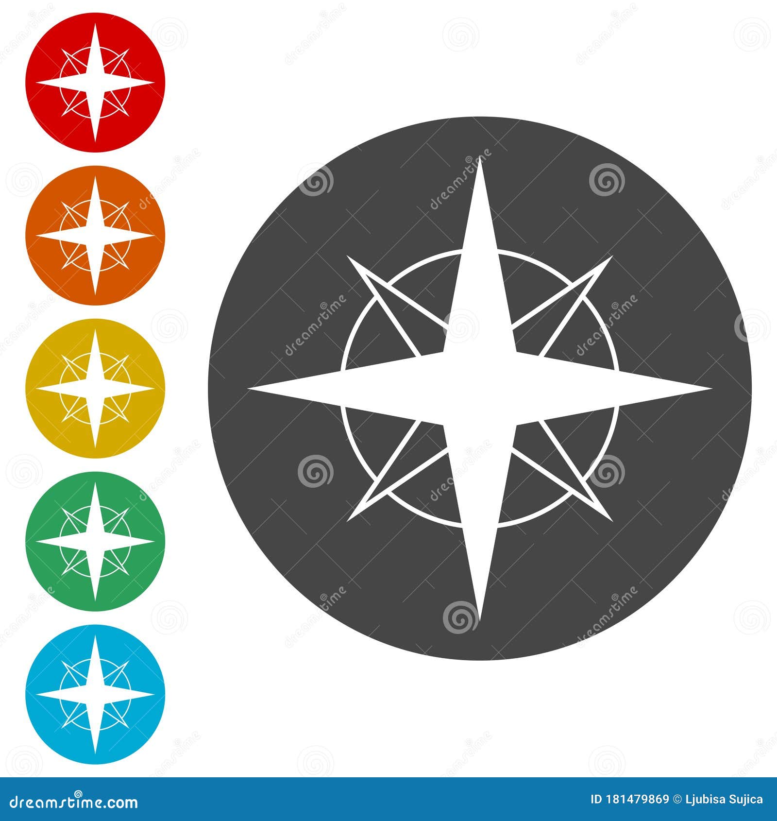 Vector North Direction Compass Icon Stock Vector - Illustration of ...