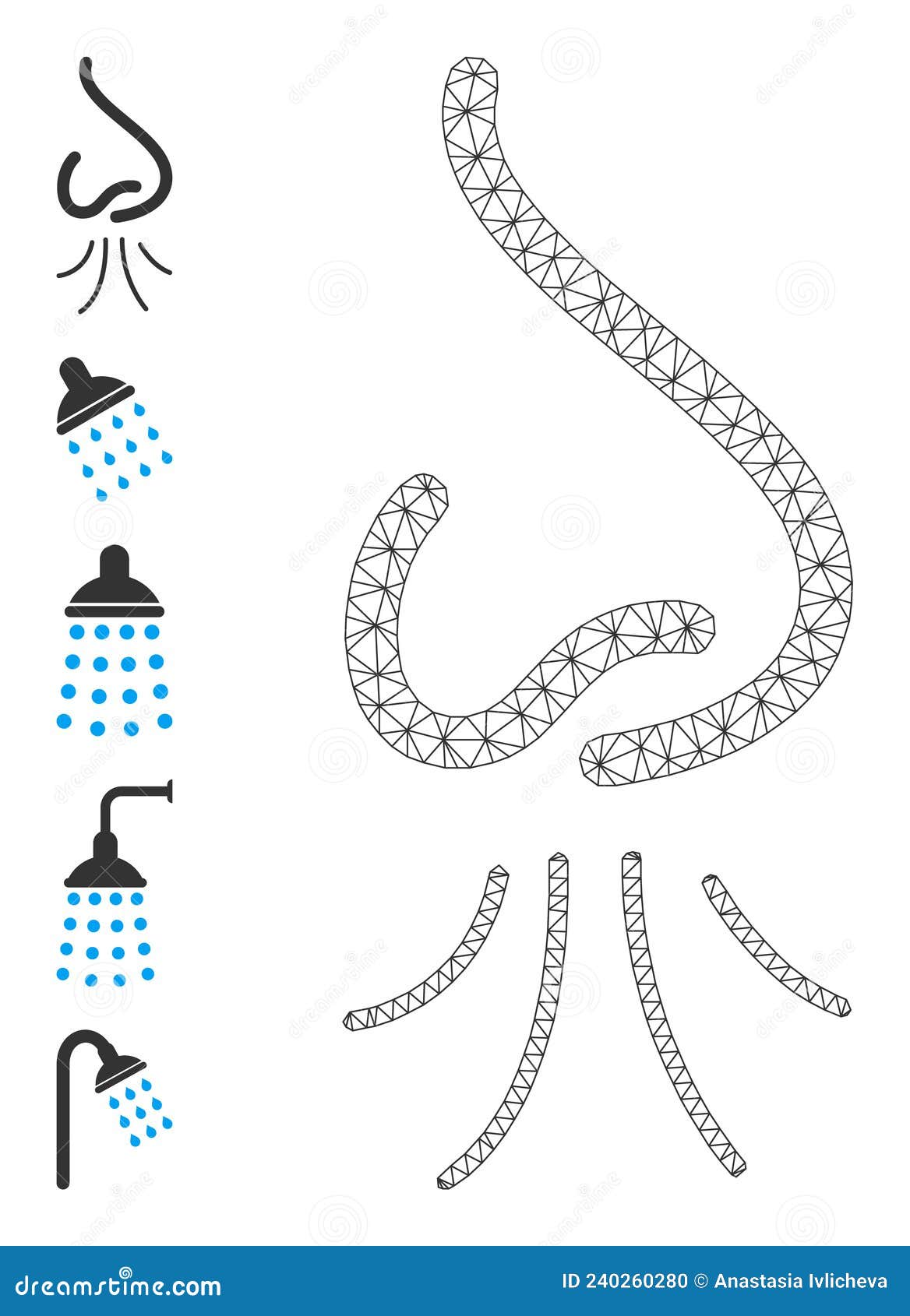 Mesh 2D Nose Sniffing Icon stock vector. Illustration of triangulation ...