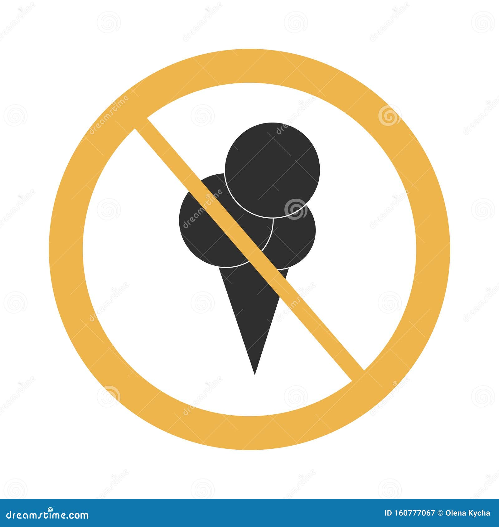 Vector Not Allowed Sign on White Background with Yellow Circle ...
