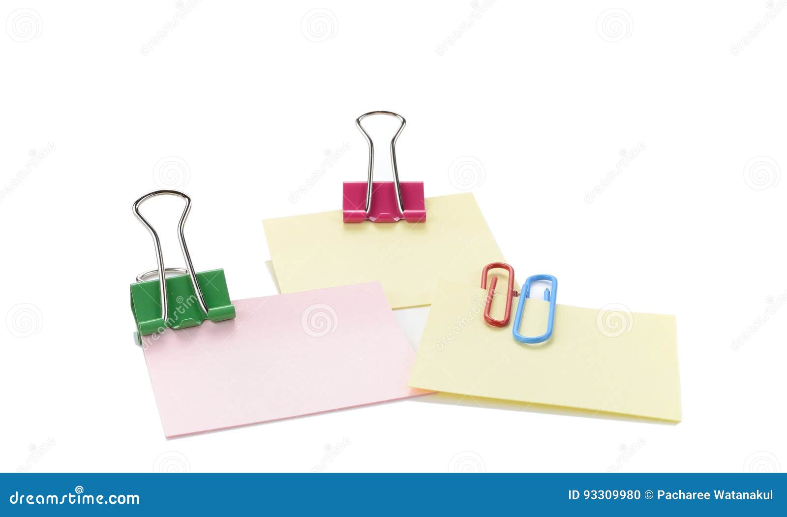 Vector Note Paper with Clip Stock Photo - Image of element, clip: 93309980
