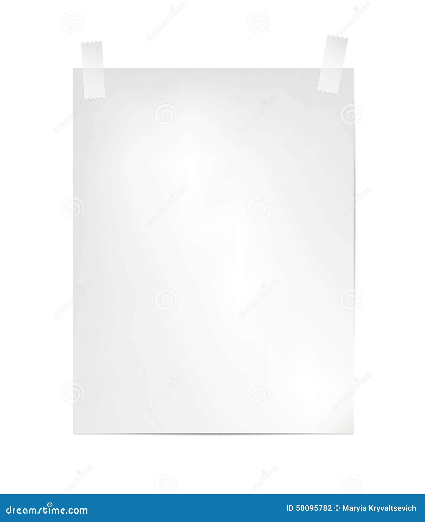 Vector Note Paper With Scotch Tape | CartoonDealer.com #50095782