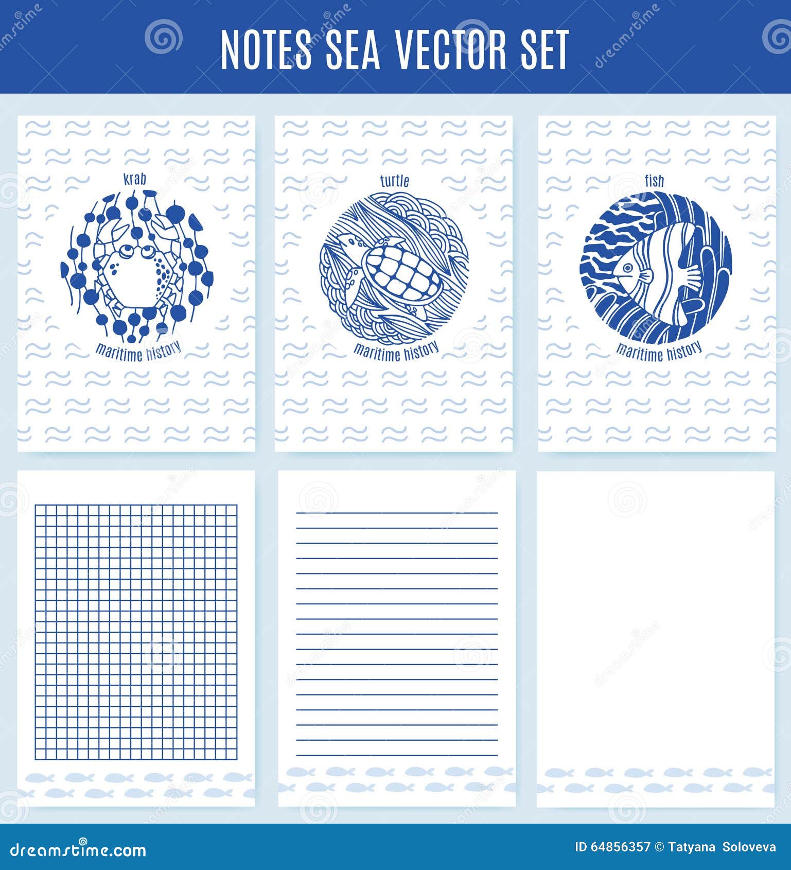Vector note sea stock vector. Illustration of paper, notebook - 64856357